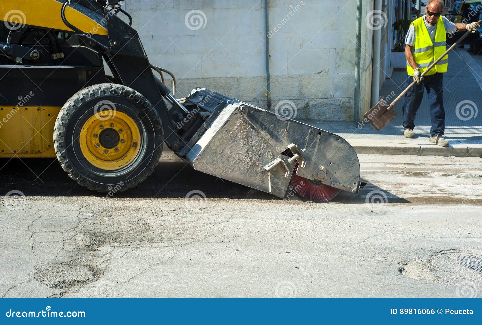 Sweeper Attachments Mini Excavator. Stock Photo - Image of mini, tons ...