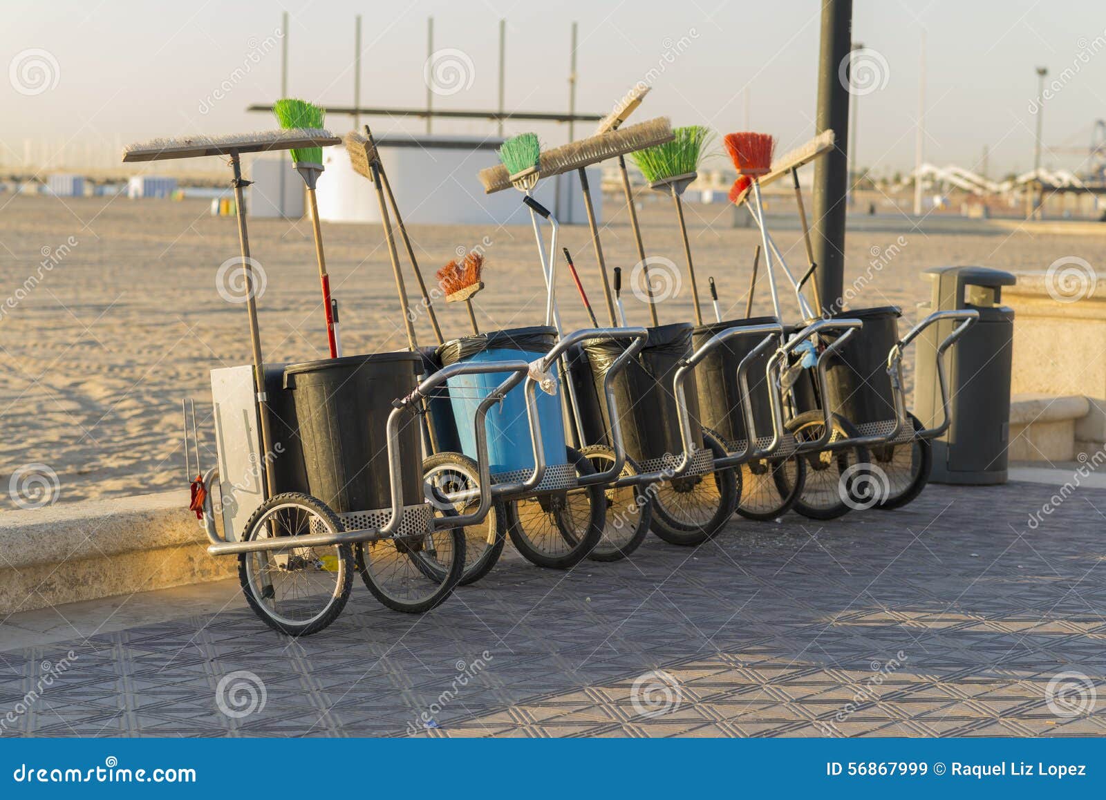 Sweeper carts. stock image. Image of street, business - 56867999