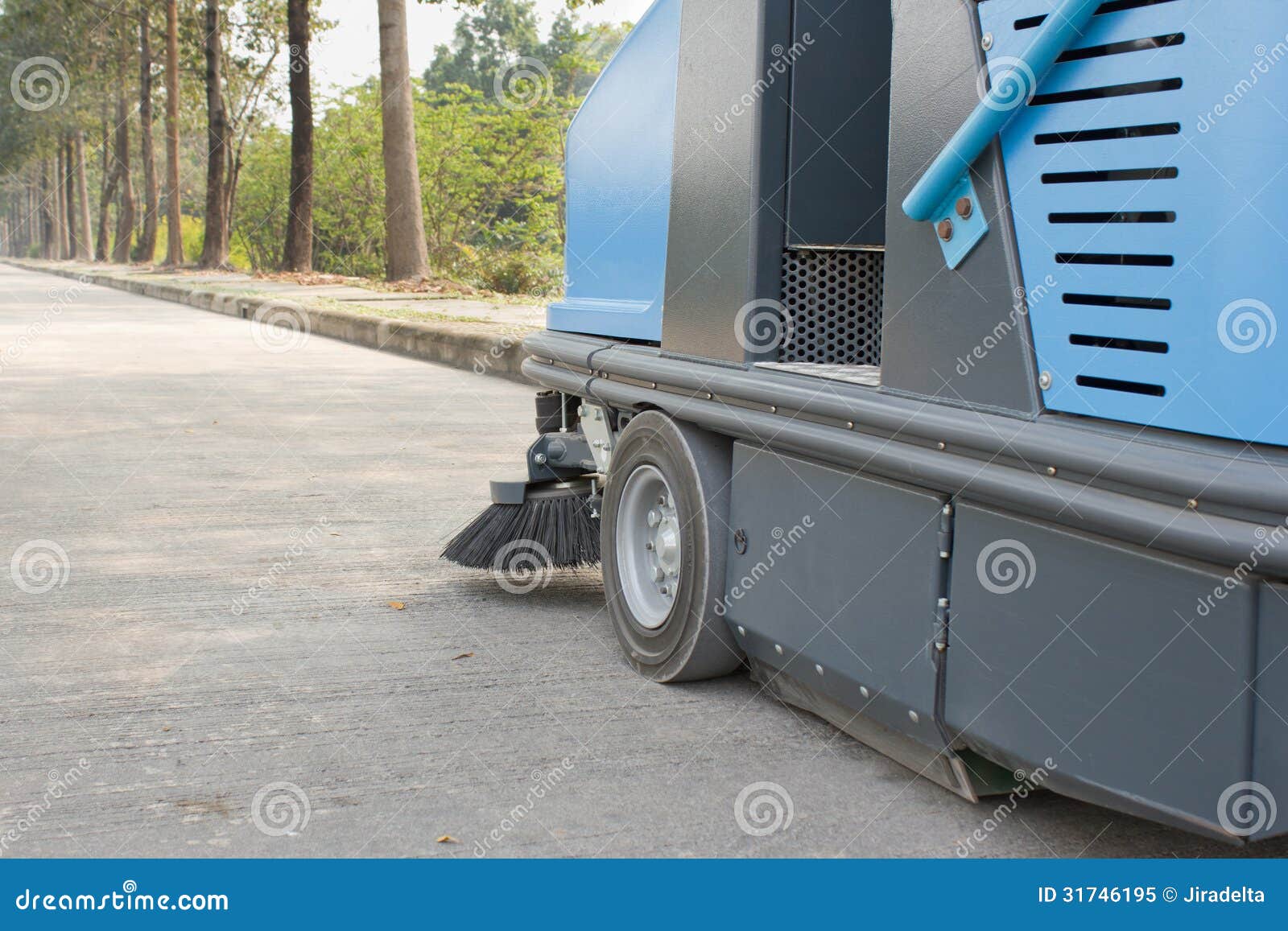 Sweeper Machine on the Road Stock Image - Image of road, brushing: 31746195