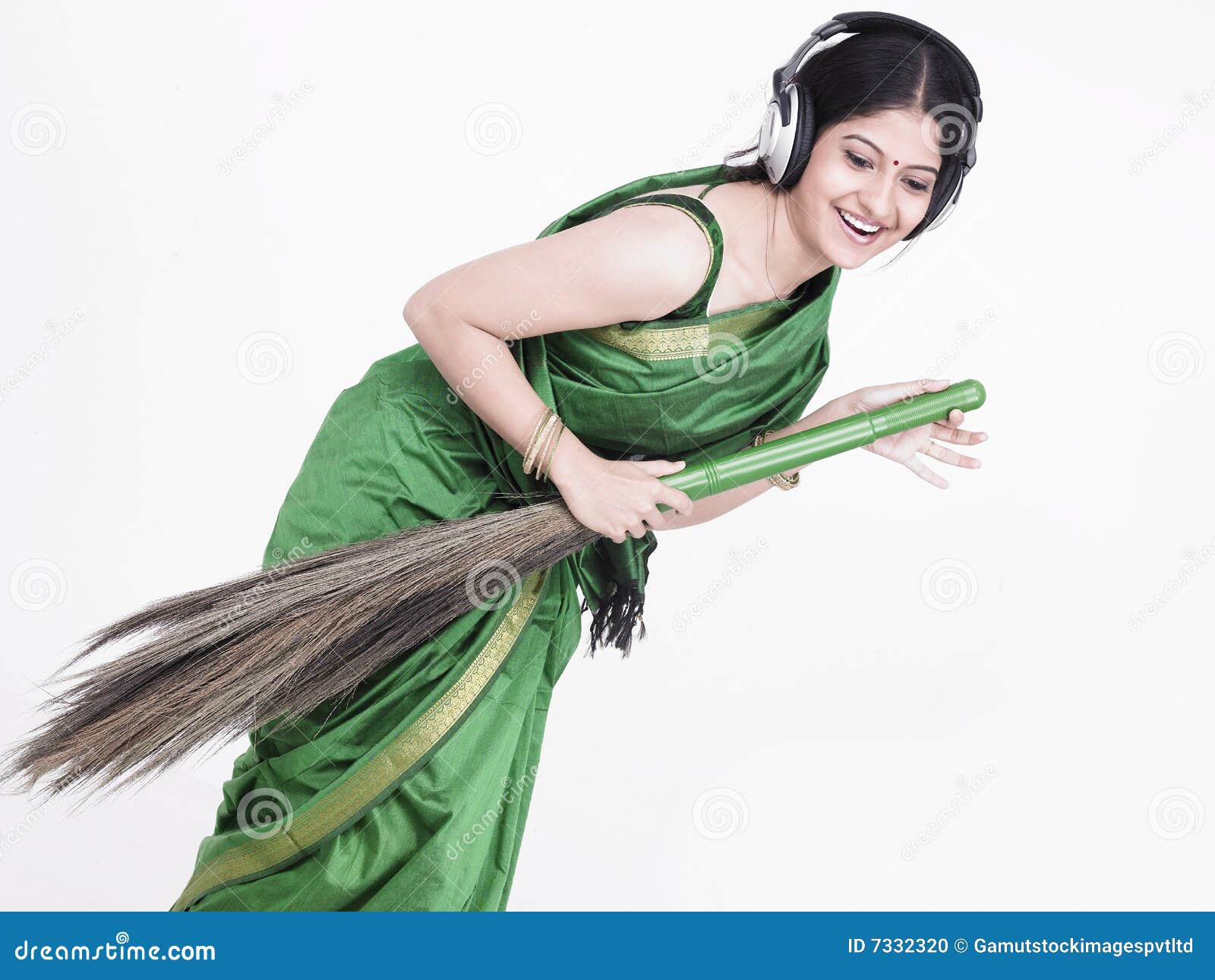 Sweeper Singing with Her Broom Stock Photo - Image of fair, fingers ...