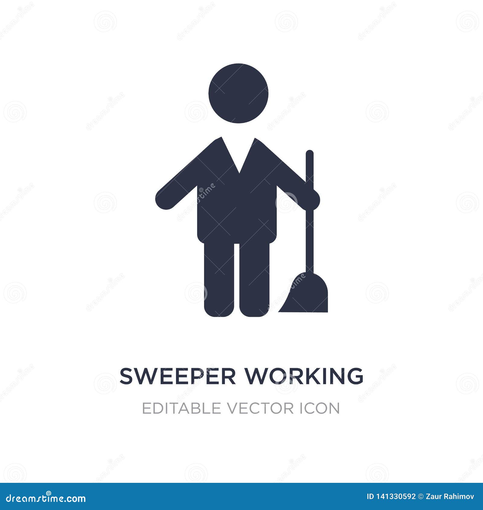 Sweeper Working Icon on White Background. Simple Element Illustration ...