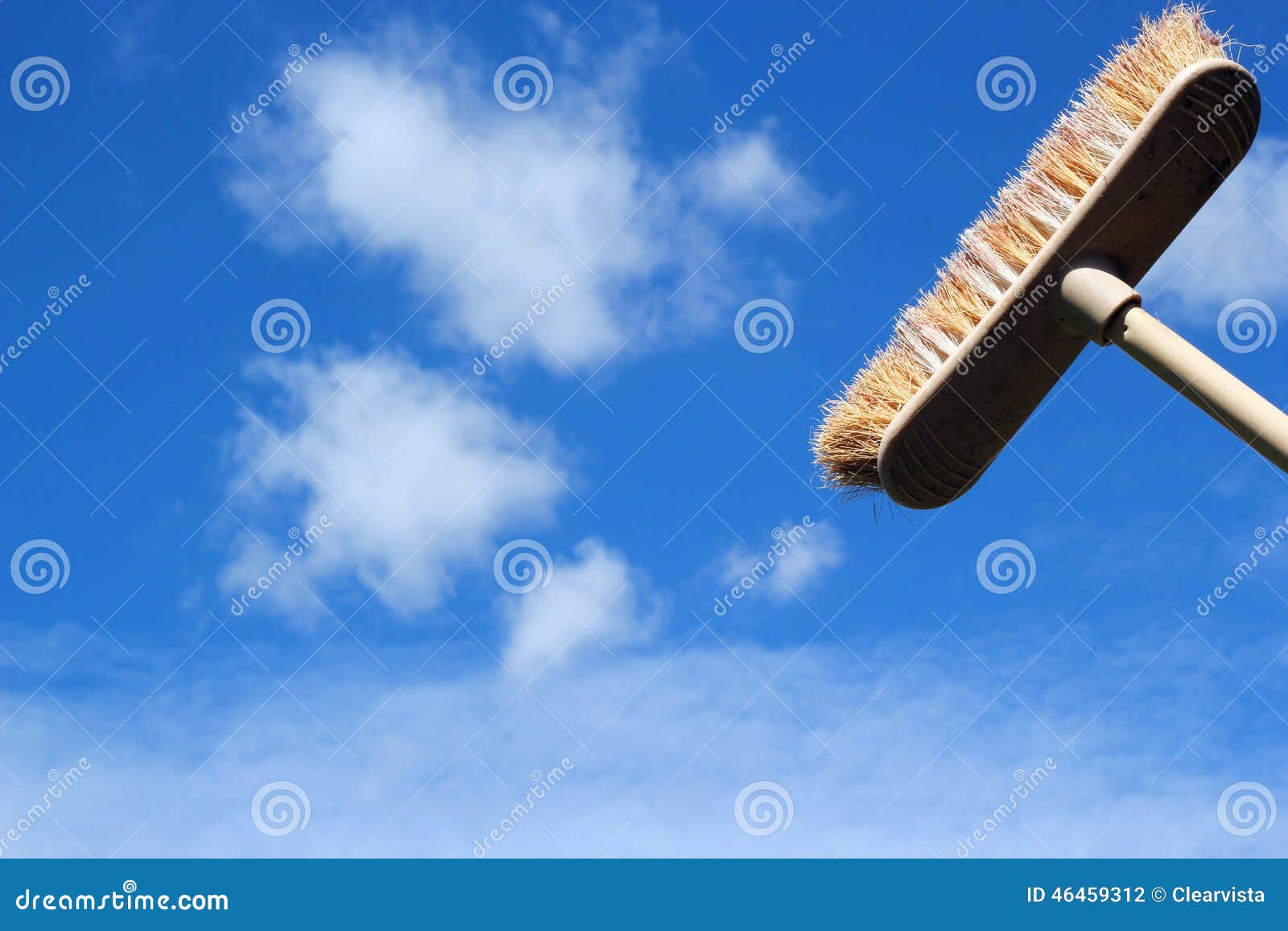 Sweeping Away the Clouds with a Broom. Stock Photo - Image of blue ...