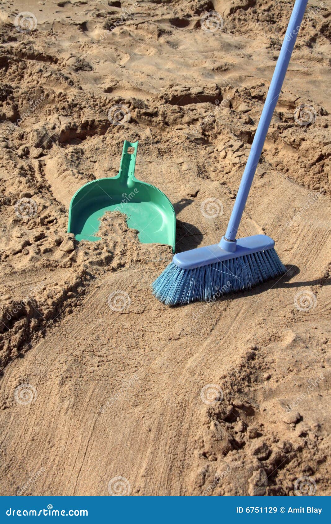 Sweeping the beach (irony) stock image. Image of broom - 6751129