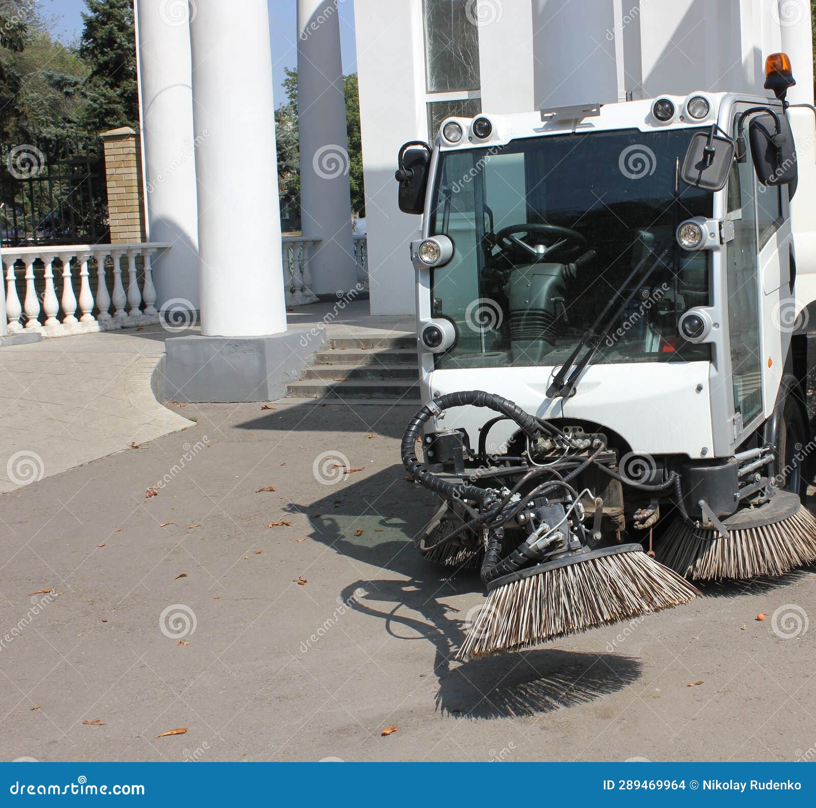 Sweeping car stock photo. Image of territory, devices - 289469964