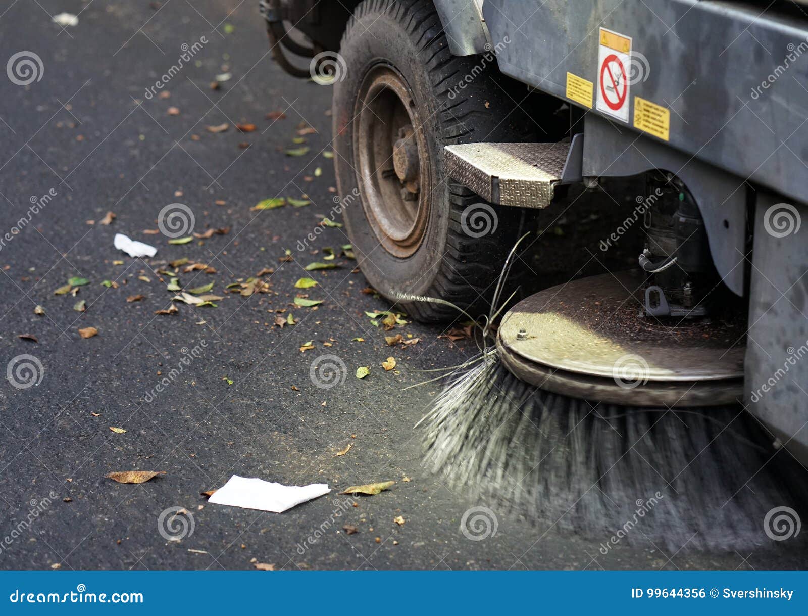 Street cleaning machine stock photo. Image of brushes - 99644356