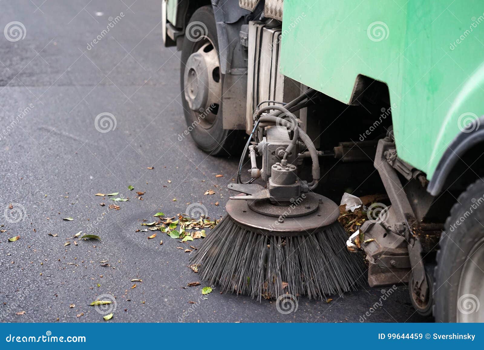 Street cleaning machine stock image. Image of land, city - 99644459