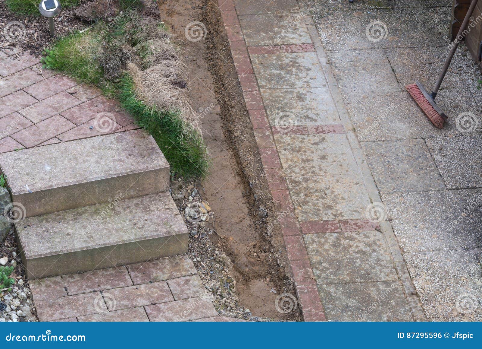 Sweeping and Cleaning the Garden Paths. Stock Photo - Image of poor ...