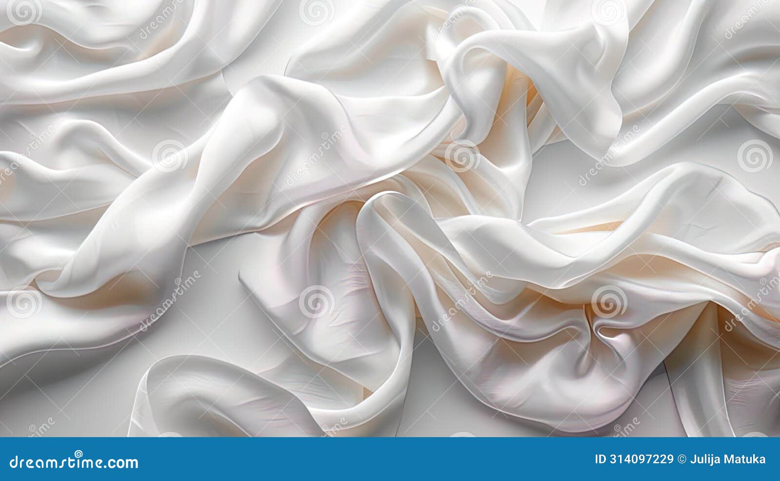 Sweeping Fabric Ribbon Forms a Delicate Border Design, Set Against a ...