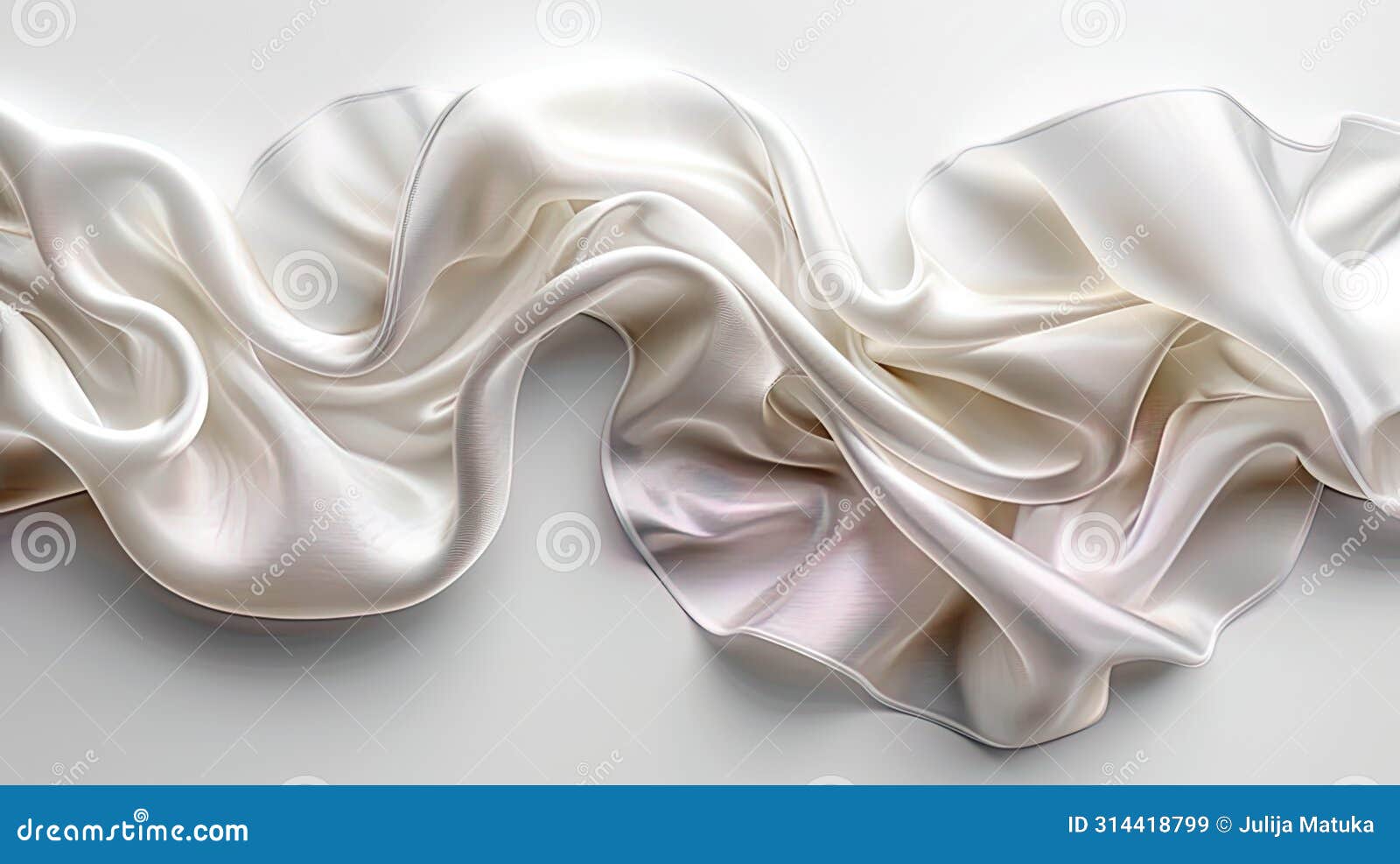 Sweeping Fabric Ribbon Forms a Delicate Border Design, Set Against a ...