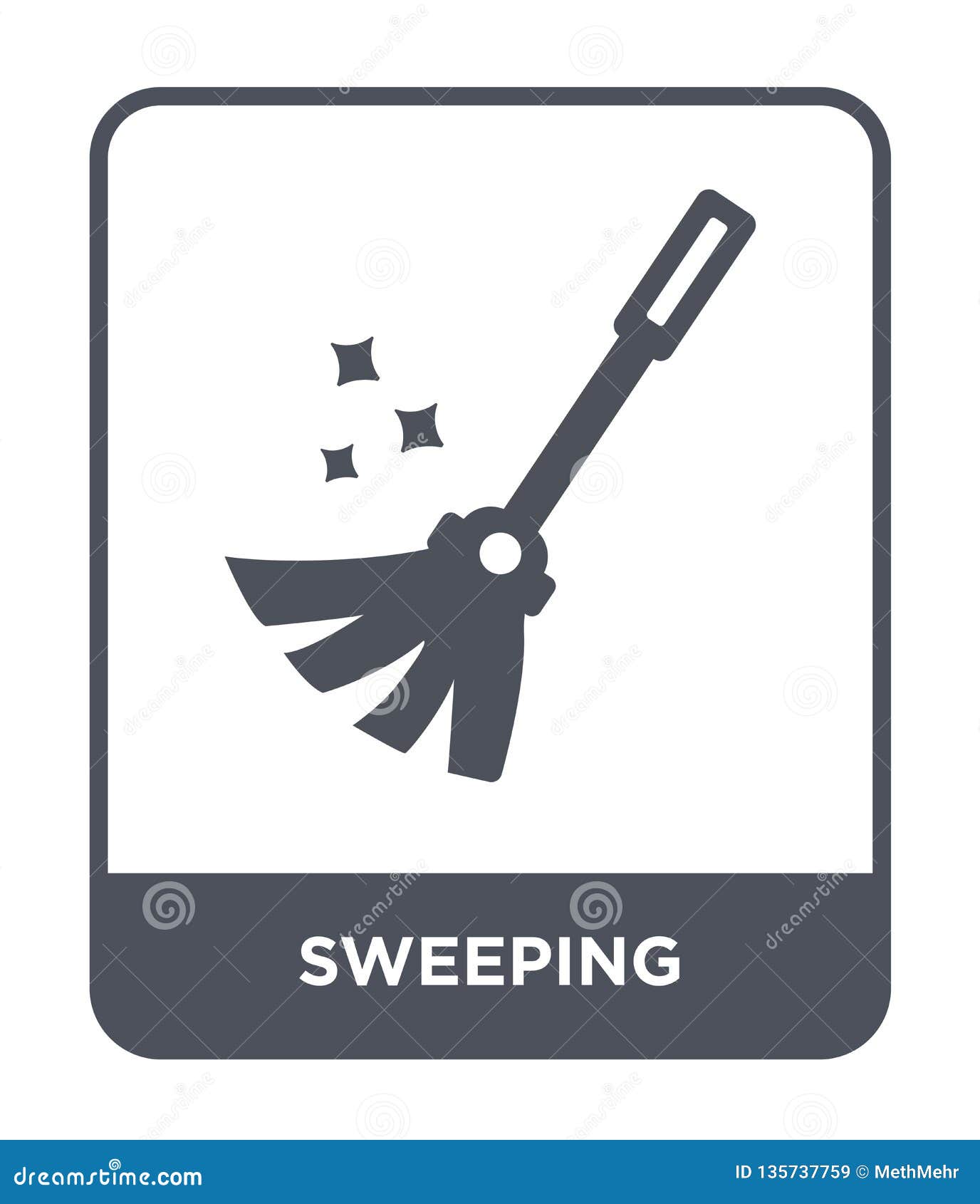 Sweeping Icon in Trendy Design Style. Sweeping Icon Isolated on White ...