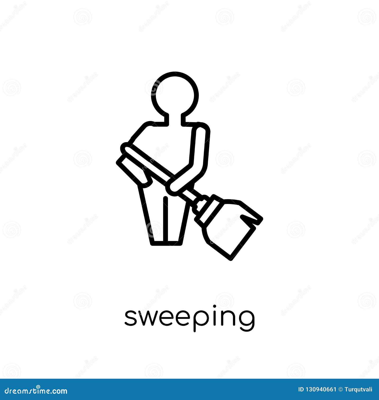 Sweeping Icon. Trendy Modern Flat Linear Vector Sweeping Icon on Stock ...