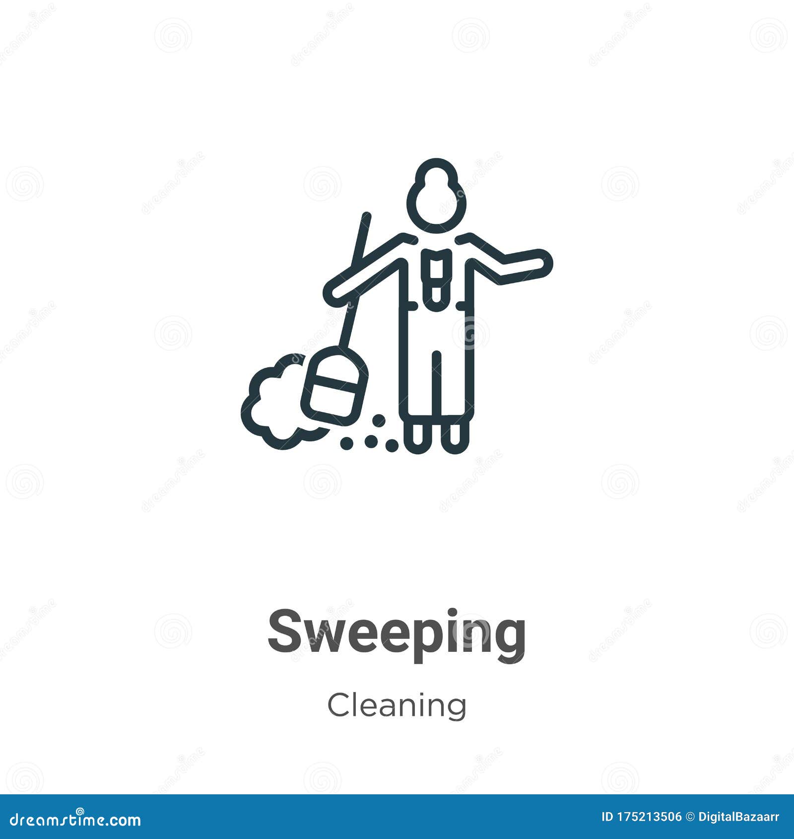 Sweeping Outline Vector Icon. Thin Line Black Sweeping Icon, Flat ...
