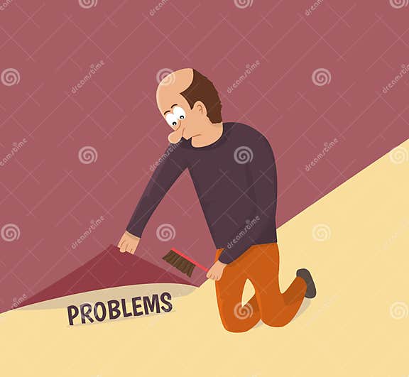 Sweeping Problems Under the Carpet Stock Vector - Illustration of ...