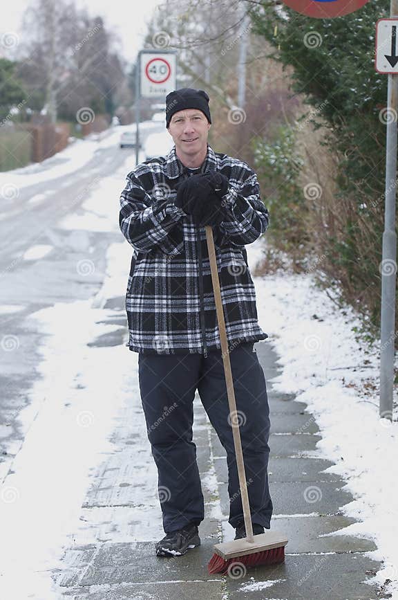 Sweeping snow stock photo. Image of clean, chilly, house - 23171946