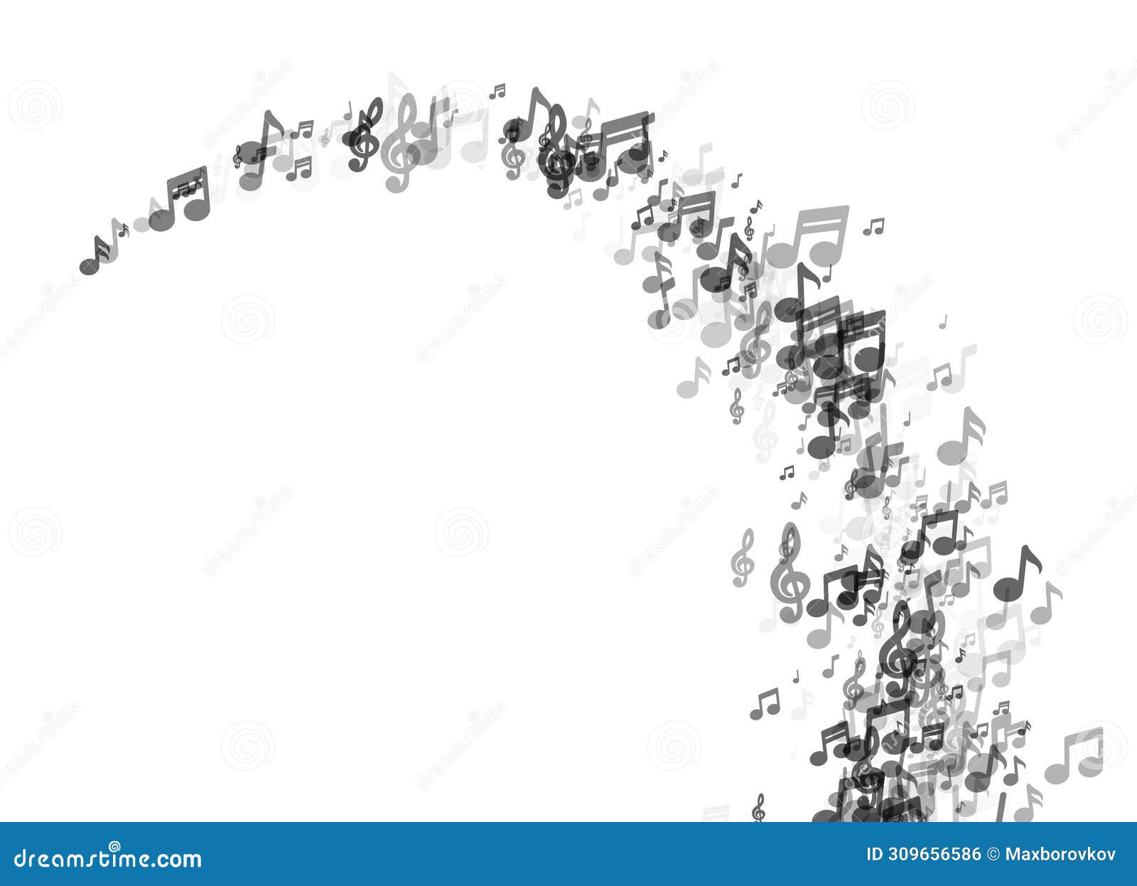 Grayscale Musical Note Trail Stock Vector - Illustration of design ...