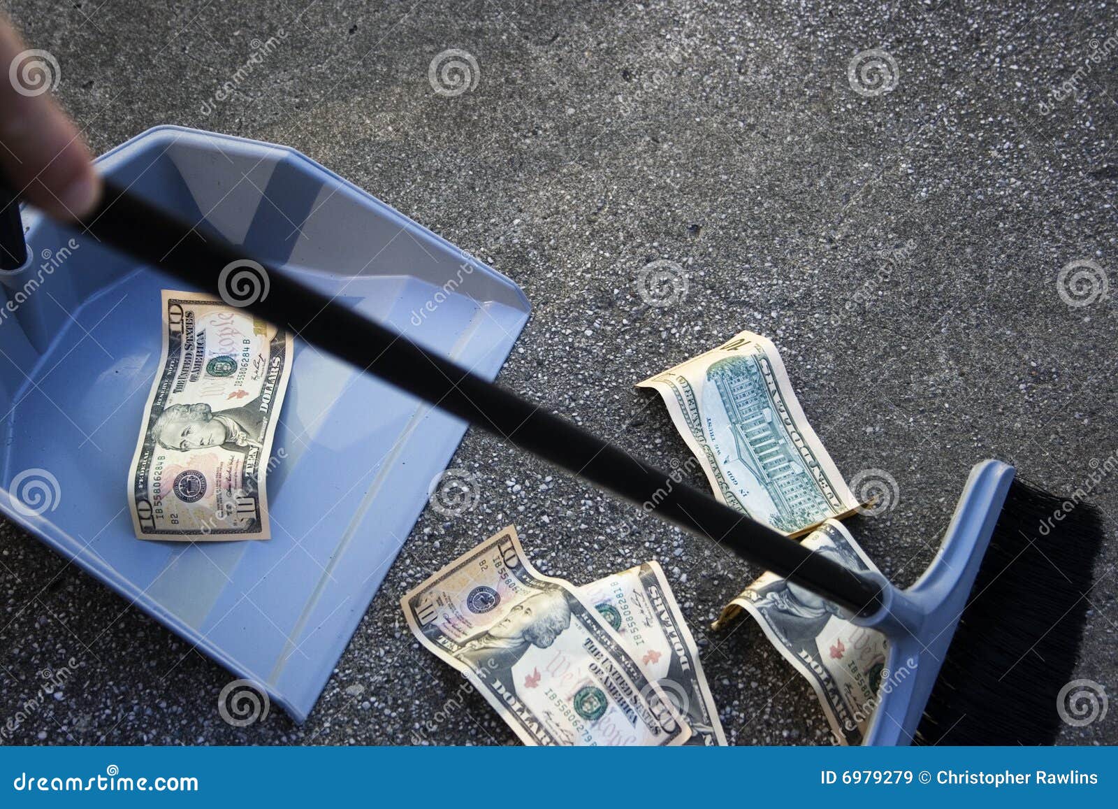 Sweeping up money stock image. Image of collecting, ground - 6979279