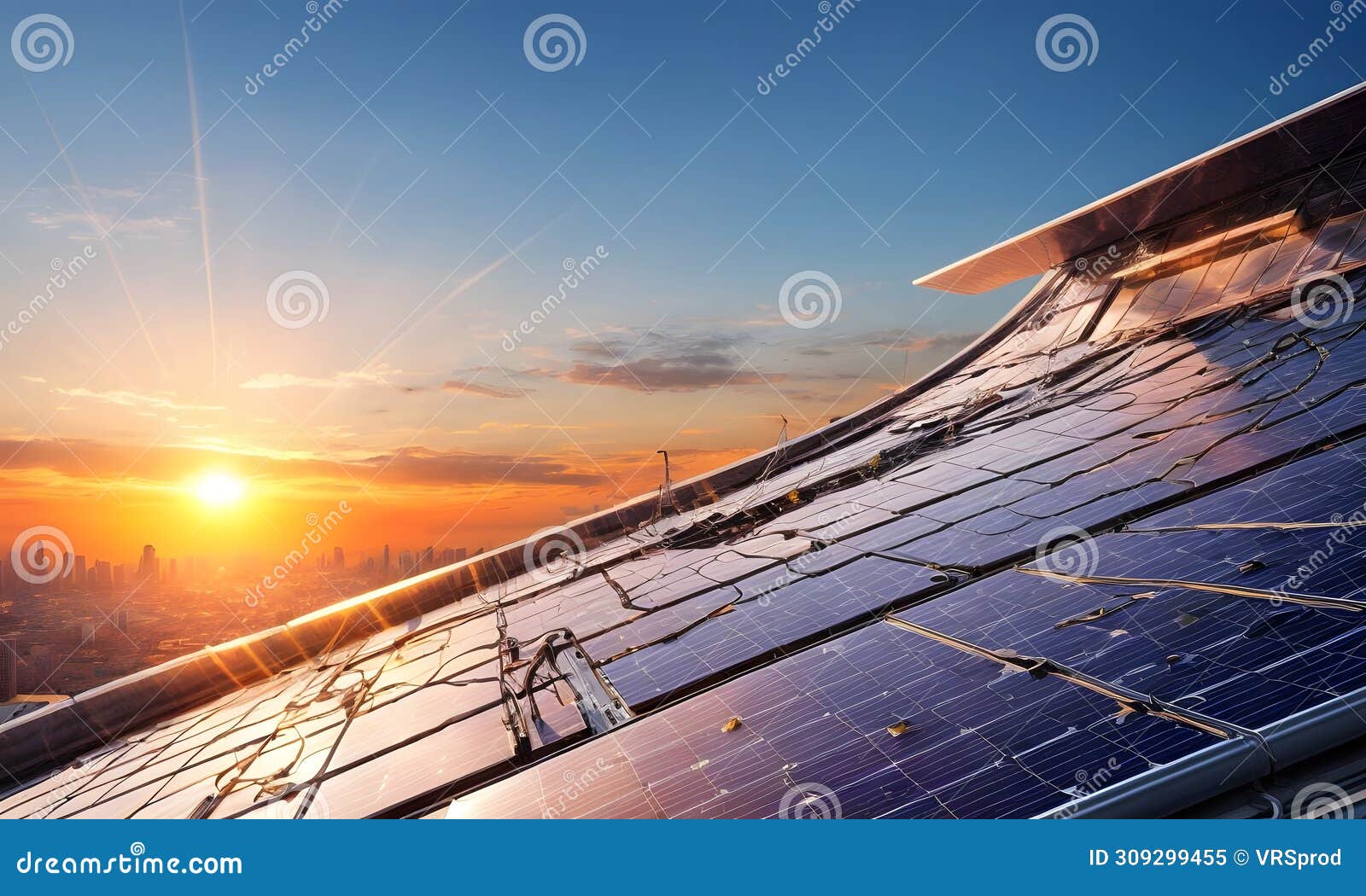 Wide Solar Panel Array stock image. Image of technology - 309299455