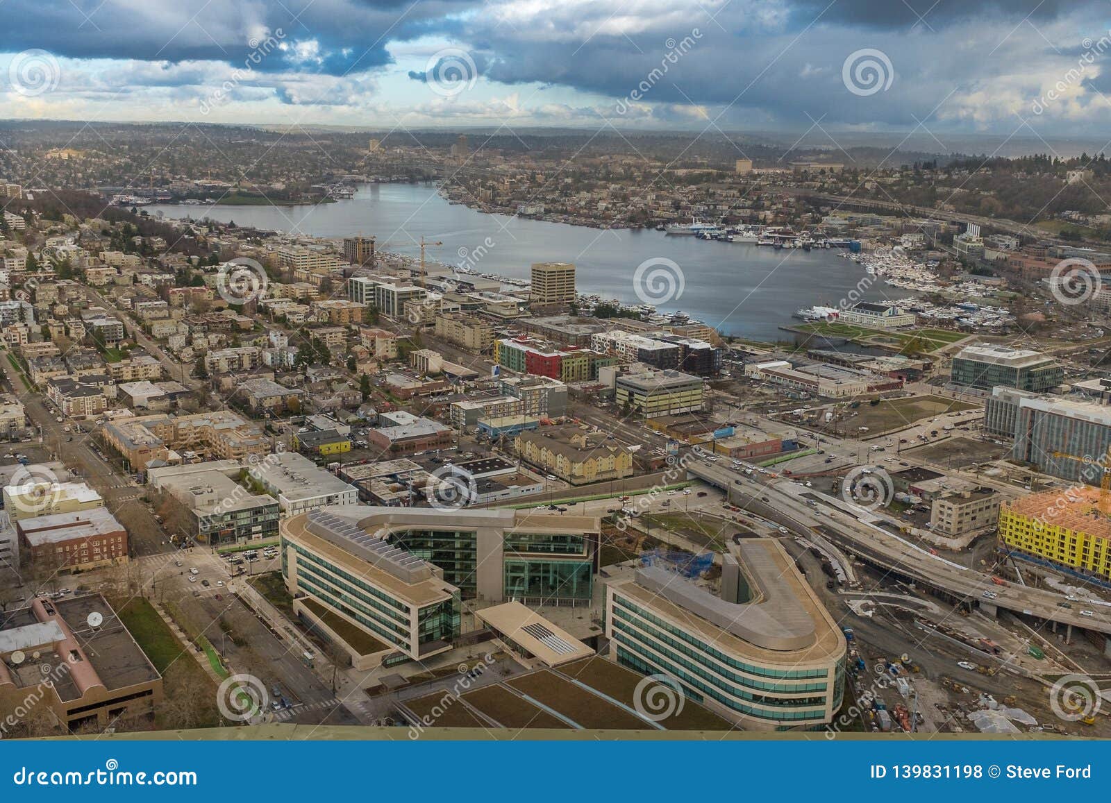 Sweeping View of the Seattle Skyline from the Viewing Platform on the ...