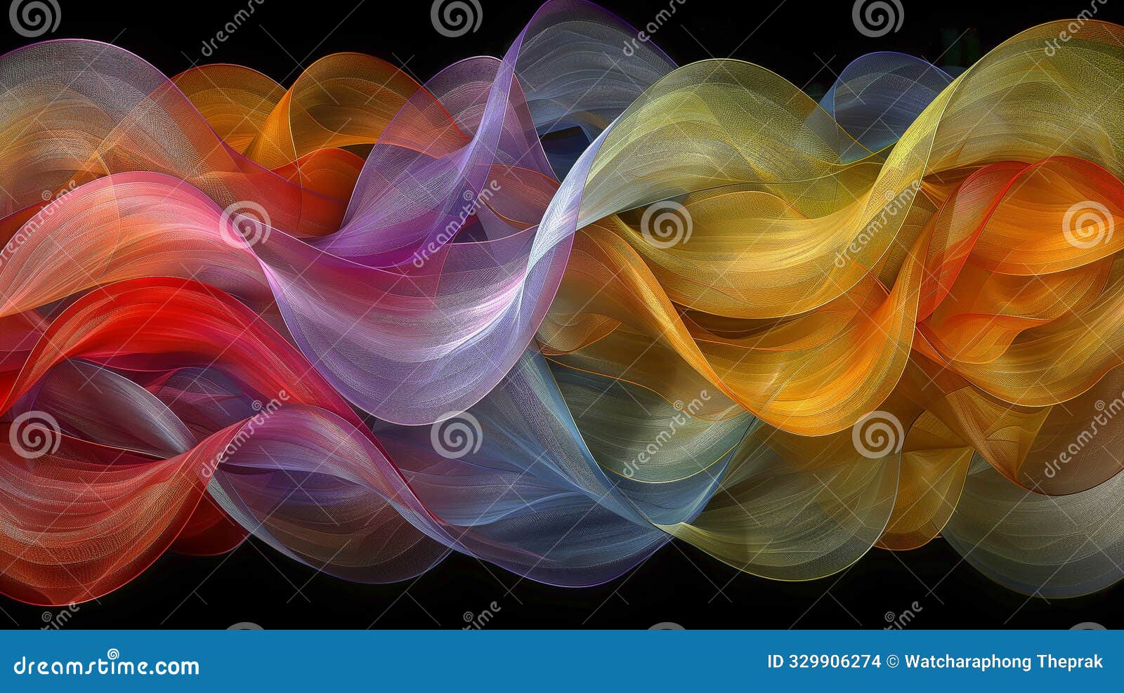 Sweeping Waves of Translucent Colors Stock Illustration - Illustration ...