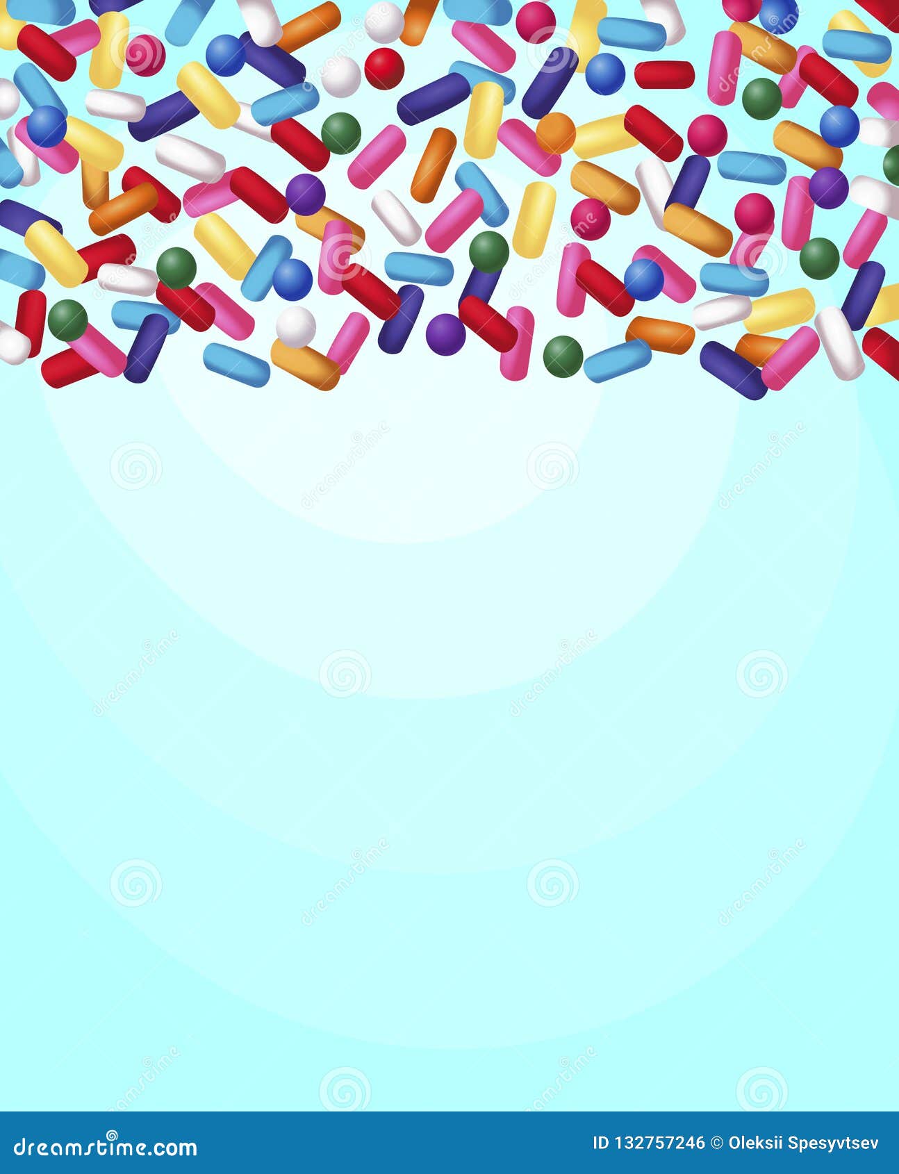 Sweet Festive Easter Sprinkle Blue Background. Vector Illustration ...