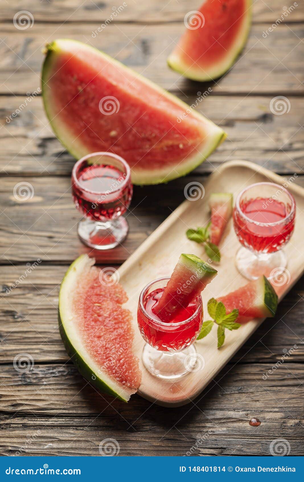 Sweet Alcohol Liquor with Watermelon Stock Photo - Image of glass ...
