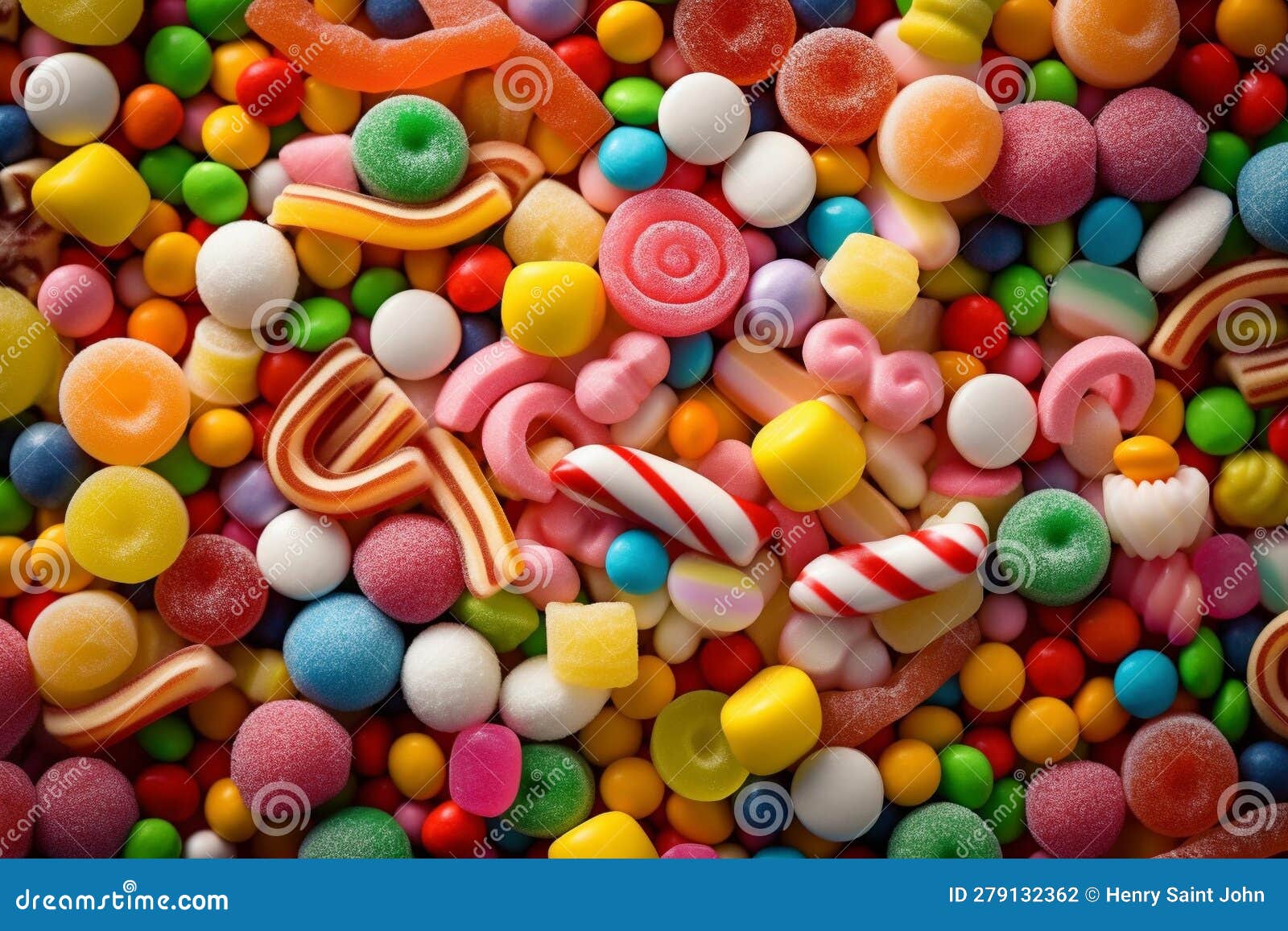 The Sweet Allure: a Spectrum of Candy Delights Stock Illustration ...