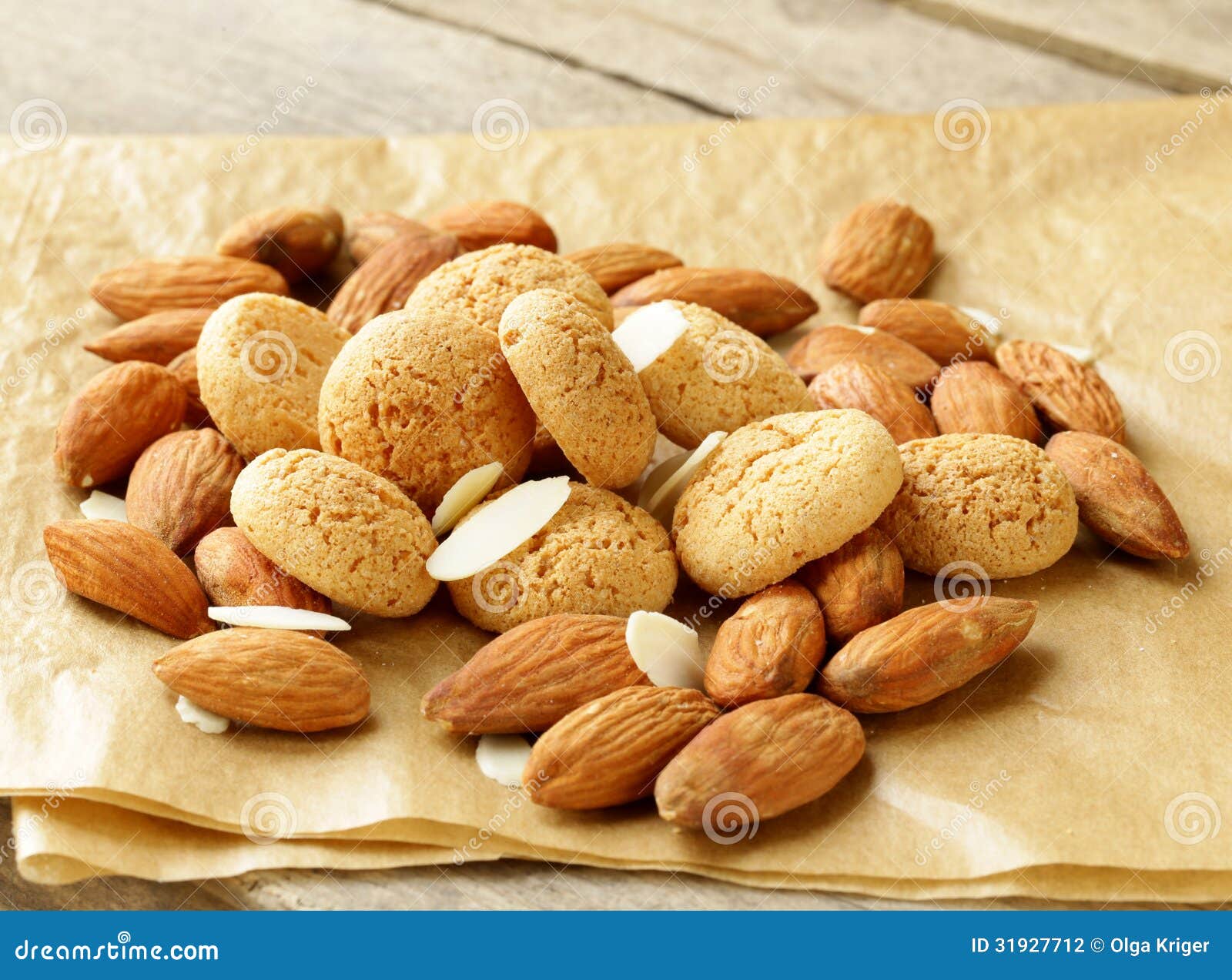 Sweet Almond Cookies Biscuits Stock Photo - Image of macaroons, biscuit ...