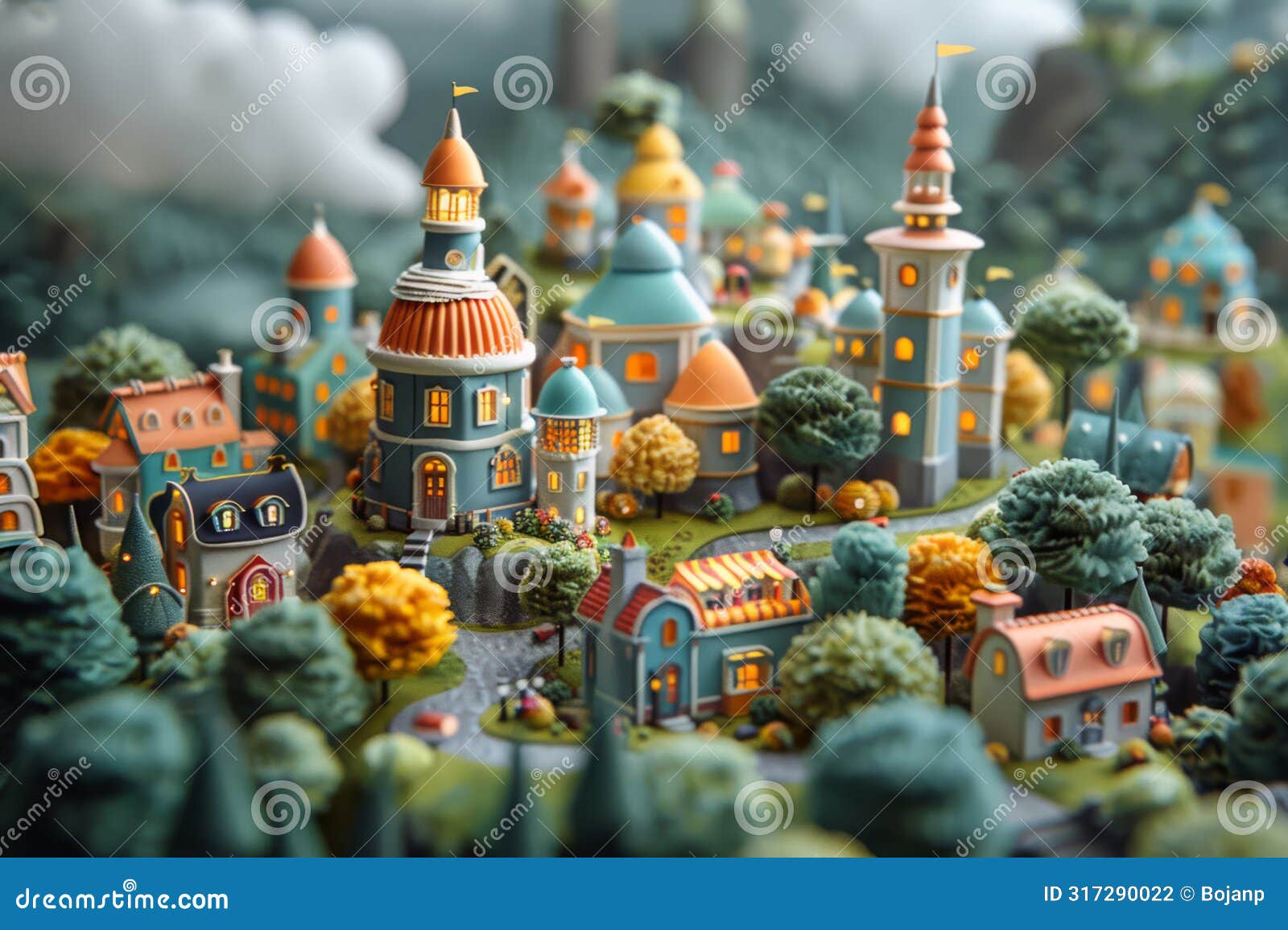 Sweet Animated Toys Create a Magical World Stock Illustration ...