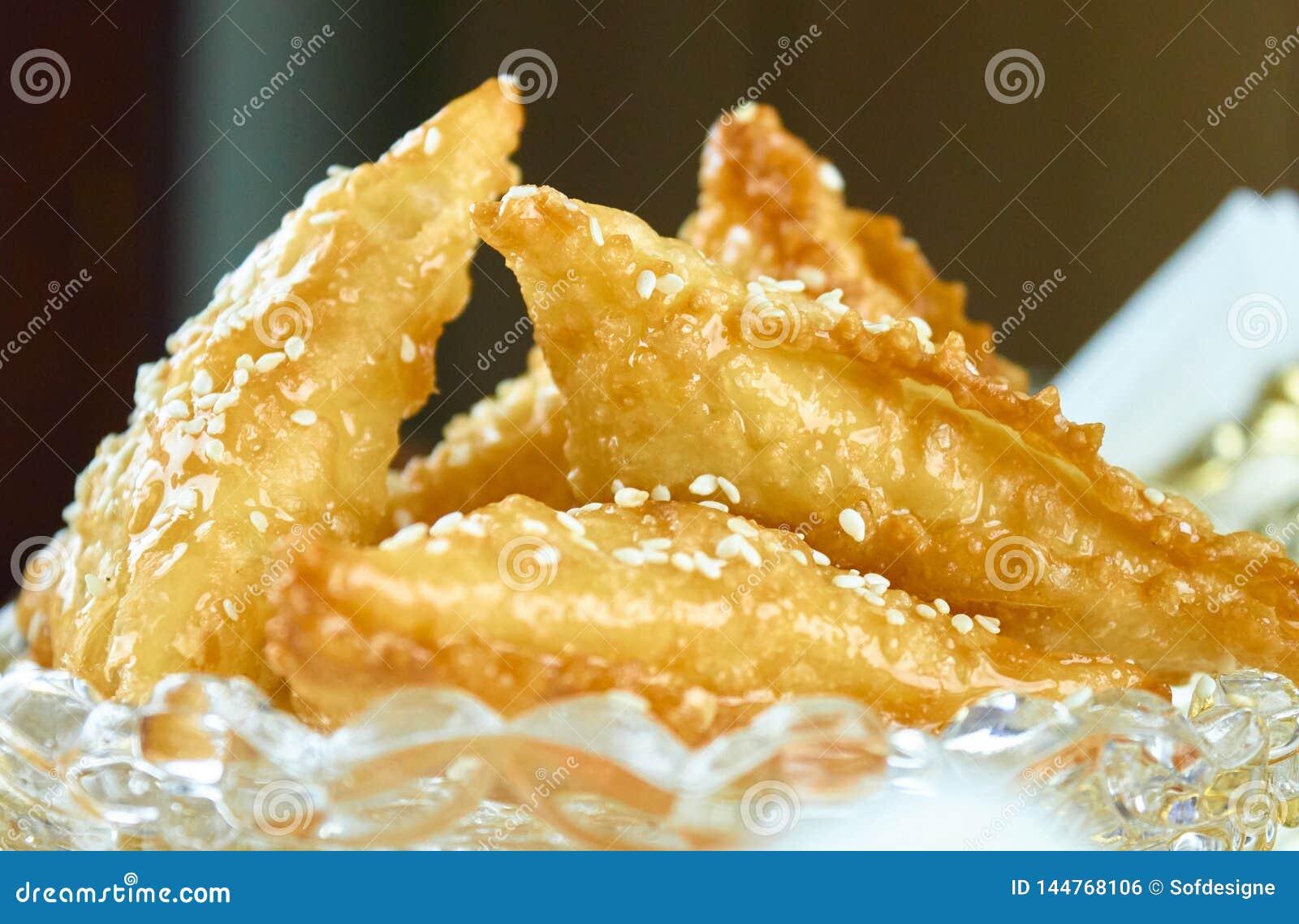 Sweet Arabic Algerian Samsa Samosa Stock Photo - Image of indian ...
