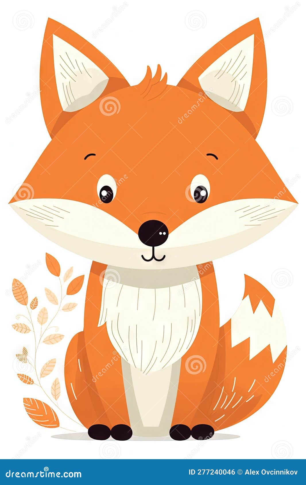 Sweet Baby Fox Illustration for Invitations and Posters. Stock ...