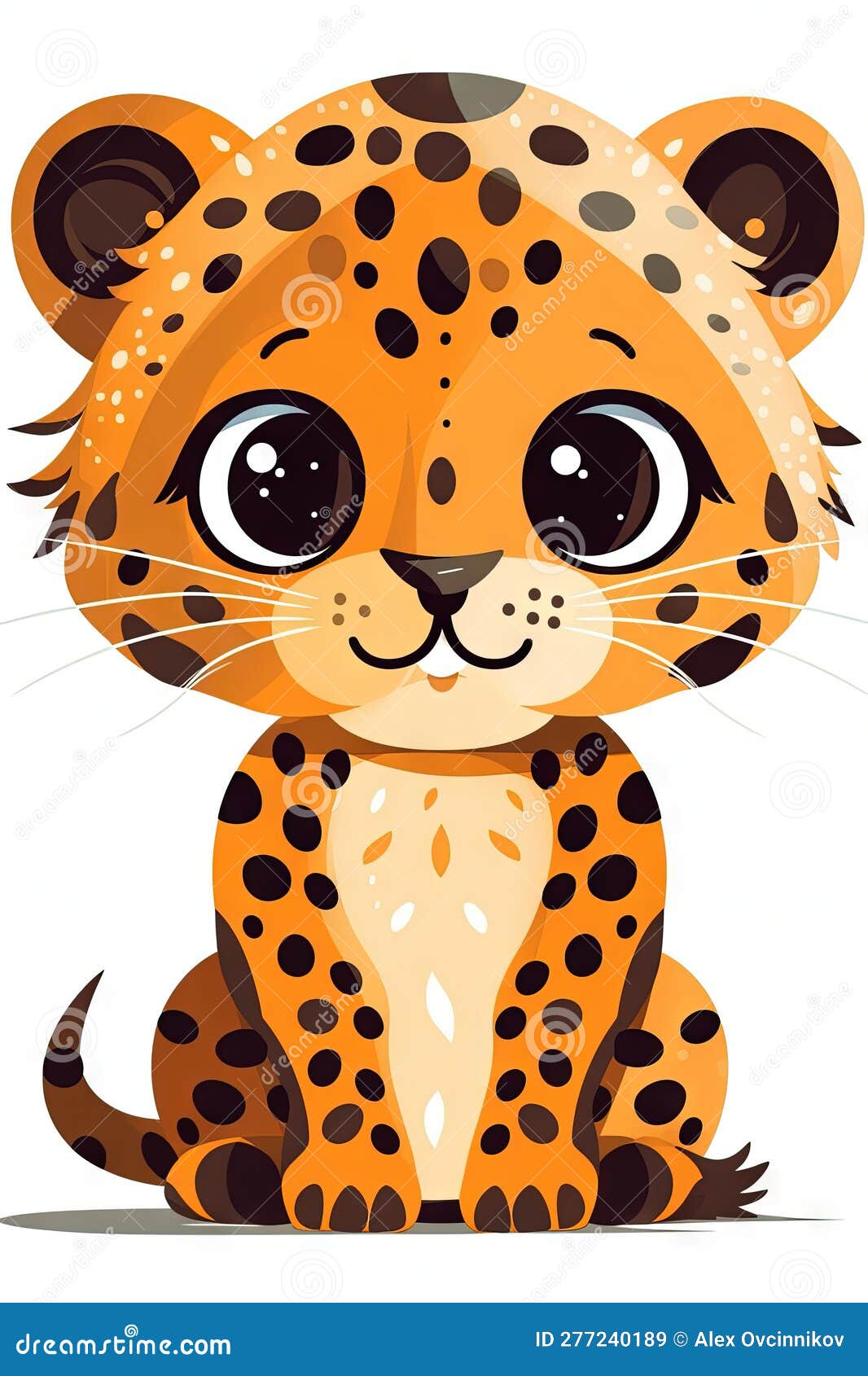 Sweet Baby Leopard Illustration for Invitations and Posters. Stock ...
