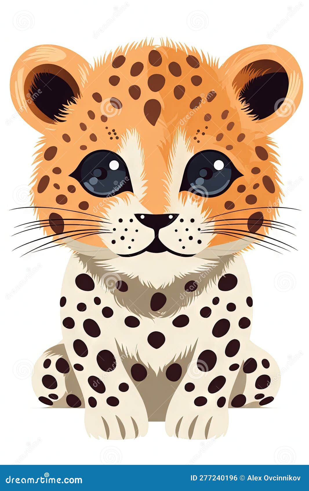 Sweet Baby Leopard Illustration for Invitations and Posters. Stock ...