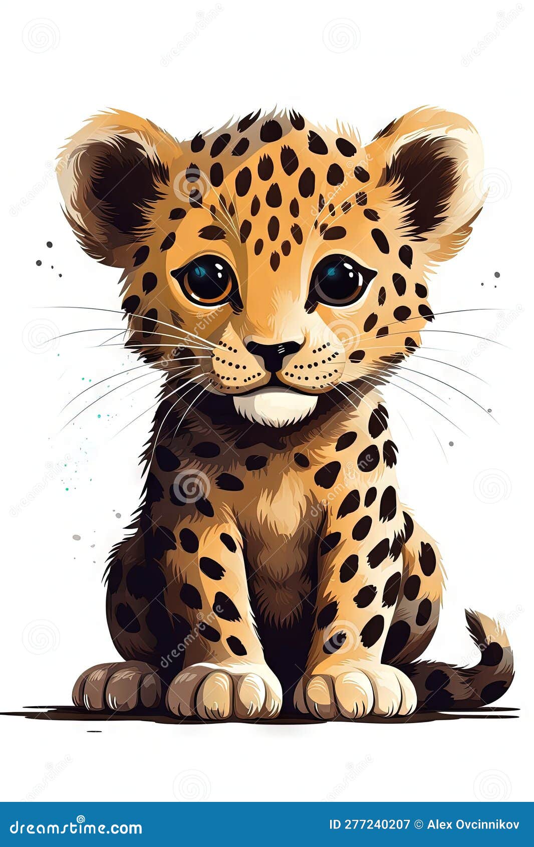 Sweet Baby Leopard Illustration for Invitations and Posters. Stock ...