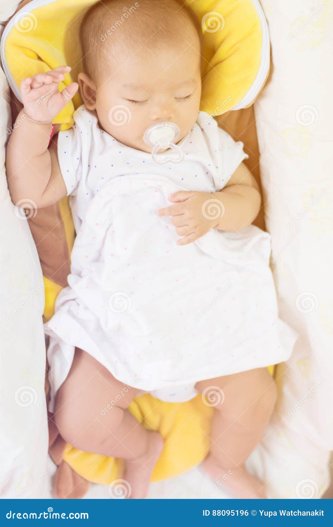 Sweet Baby Sleeping on Bed at Home Stock Photo - Image of newborn ...