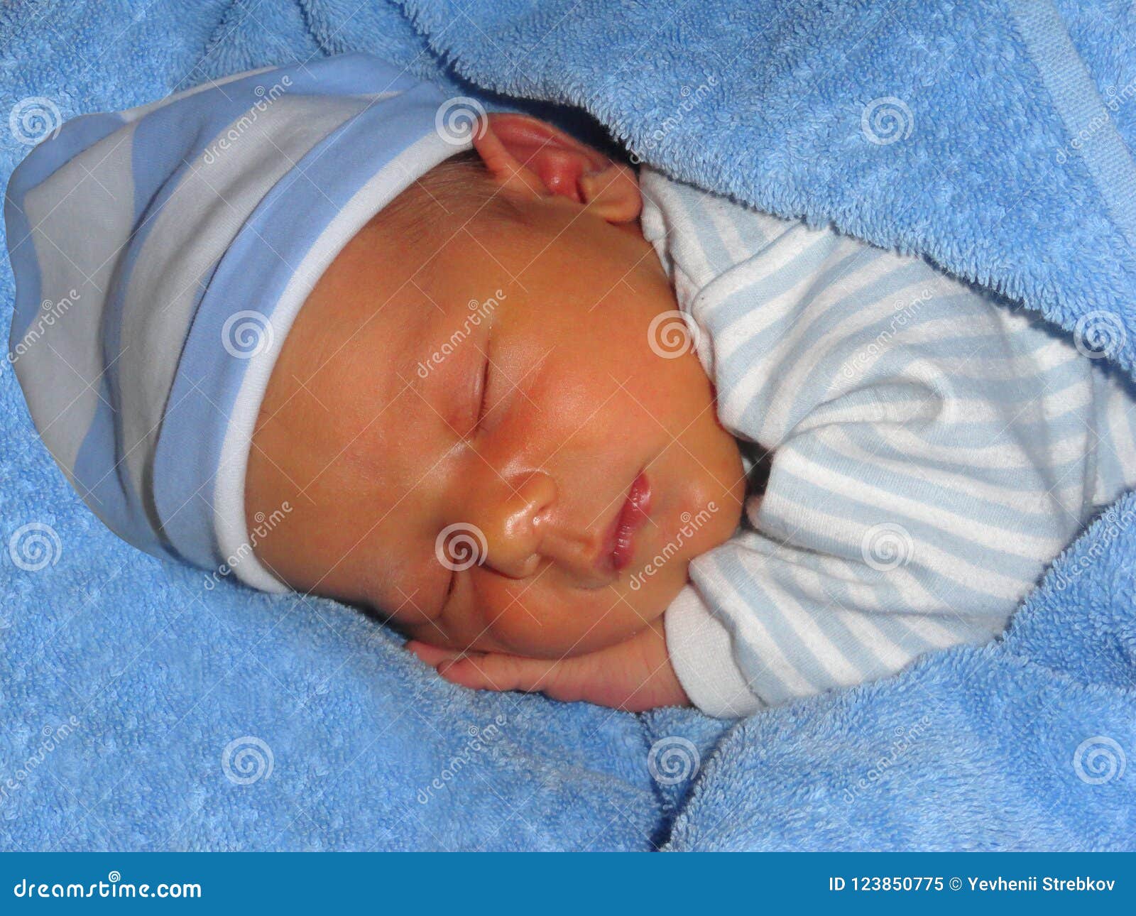 A Sweet Baby is Sleeping Sweetly Stock Image - Image of blanket, lying ...