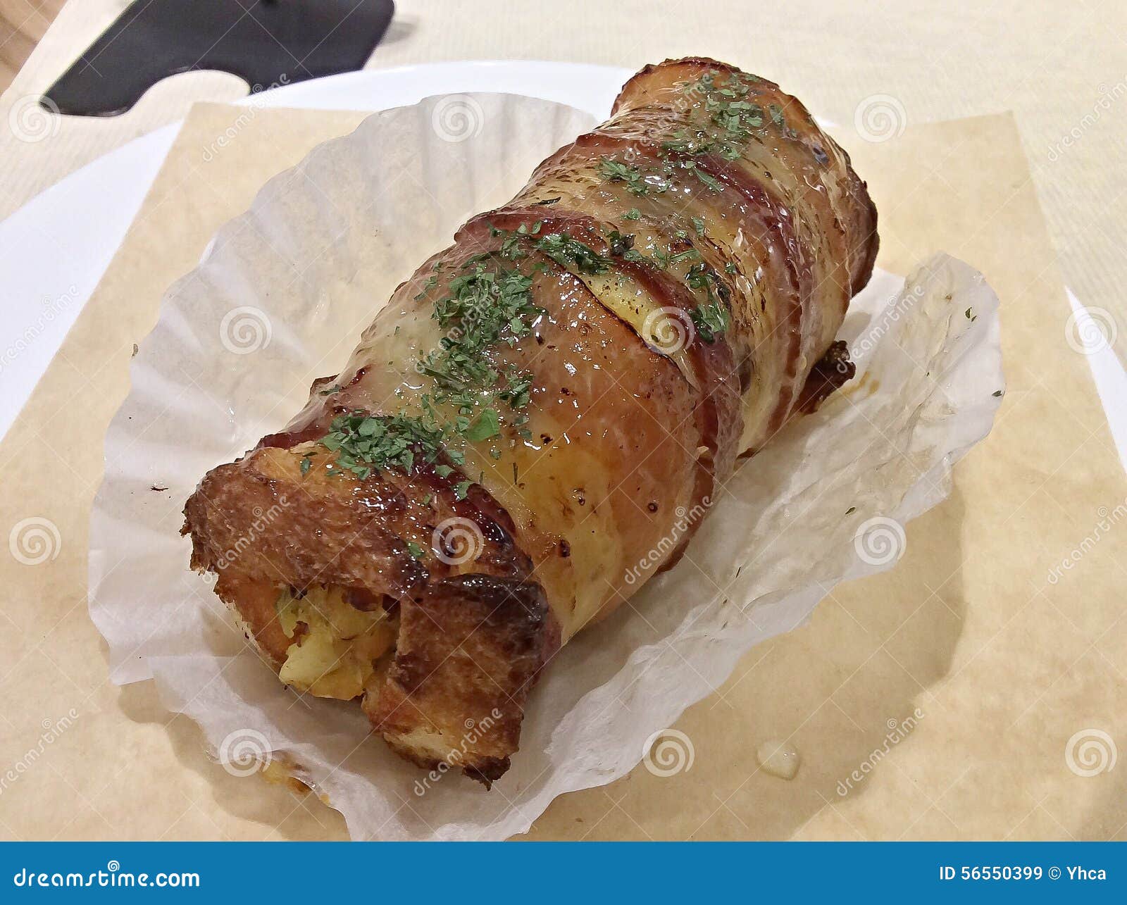 Sweet Bacon roll stock image. Image of roll, view, bacon - 56550399