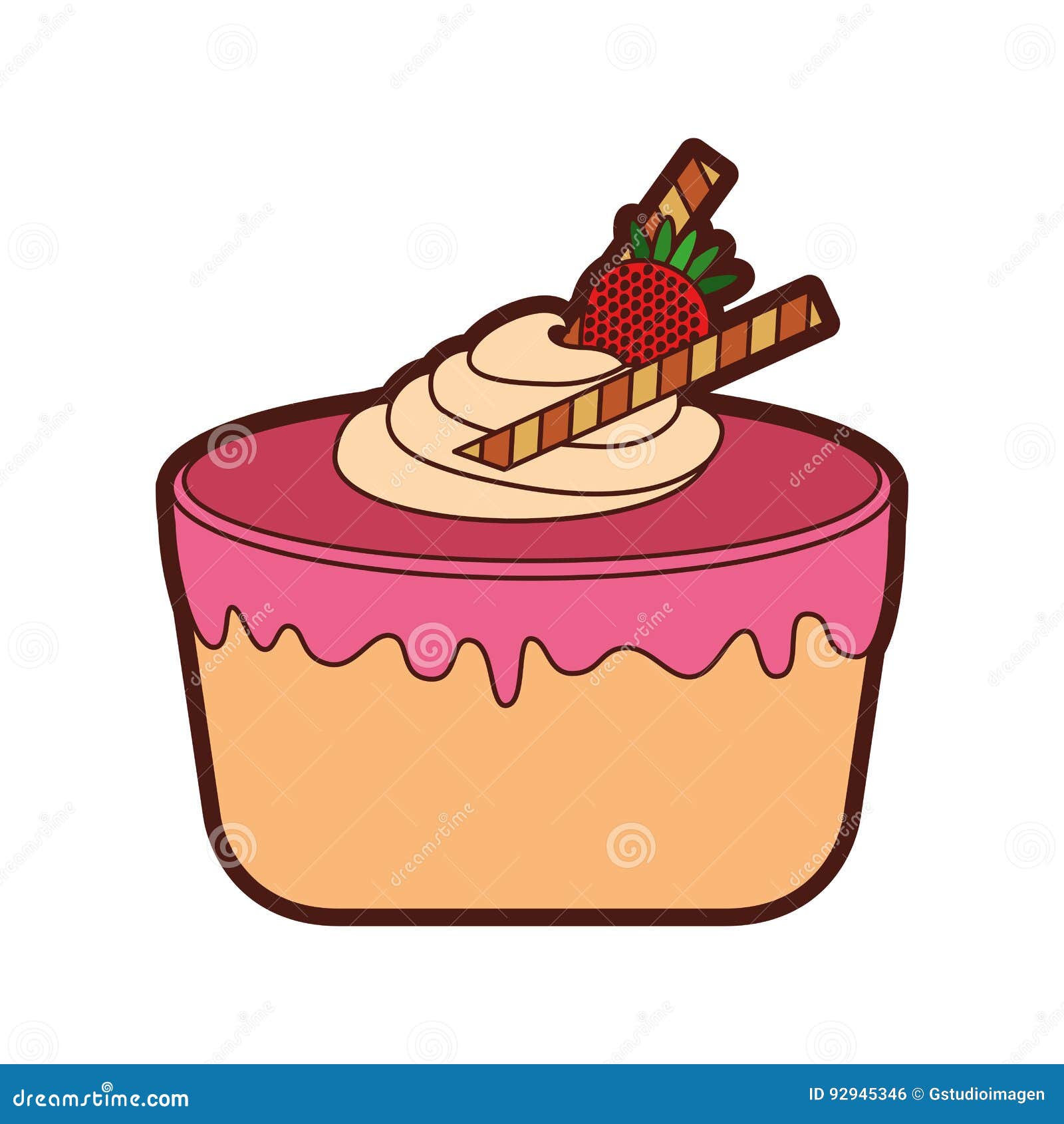 Sweet baked cake cartoon stock vector. Illustration of birthday - 92945346