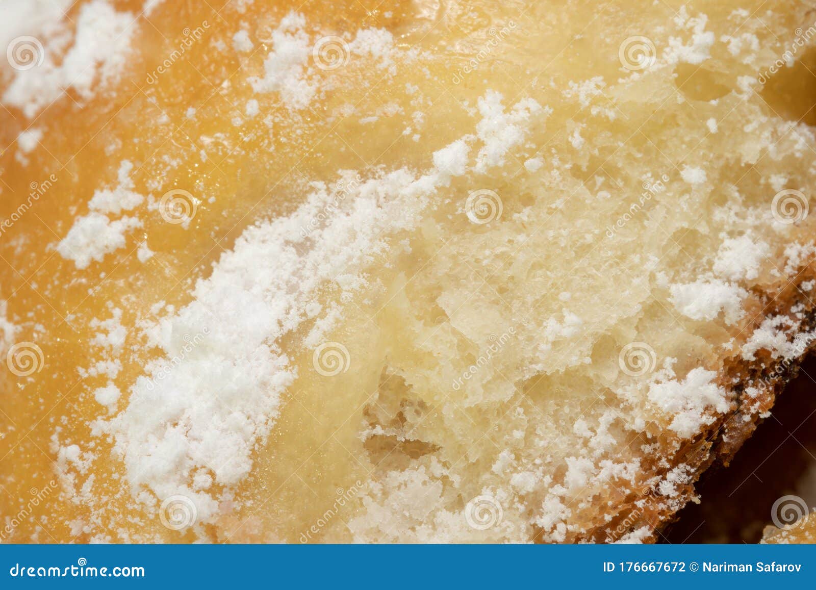 Sweet Baked Goods with Powdered Sugar Stock Photo - Image of dessert ...