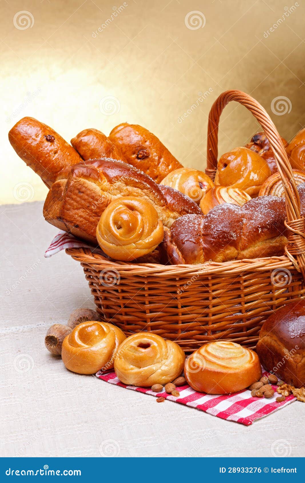 Sweet Bakery Products in Basket Stock Photo - Image of rustic, lots ...