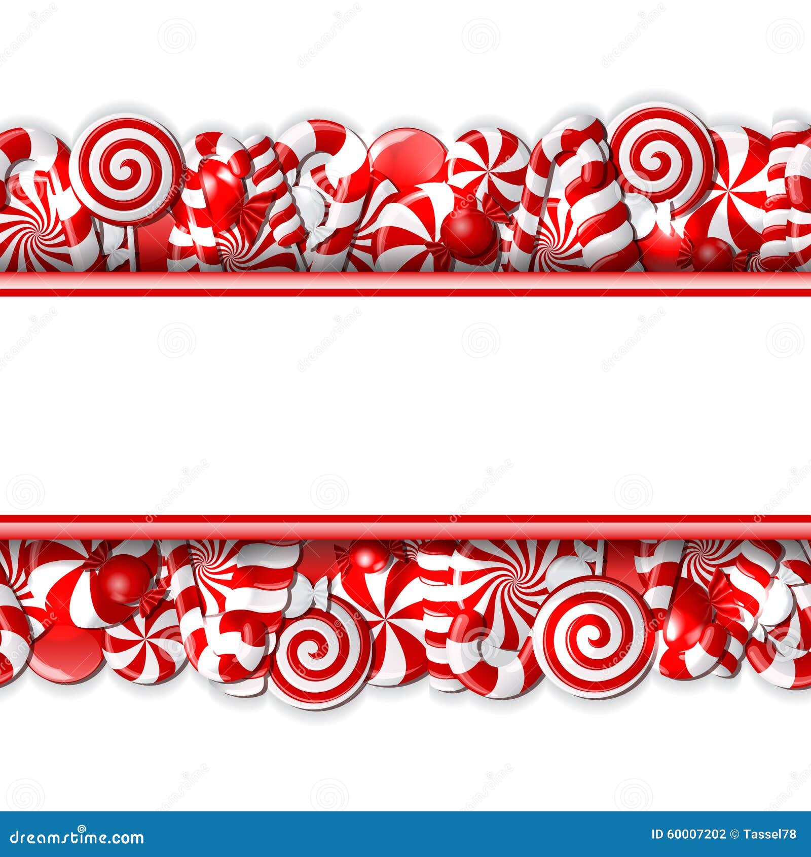 Sweet Banner with Red and White Candies Stock Vector - Illustration of ...