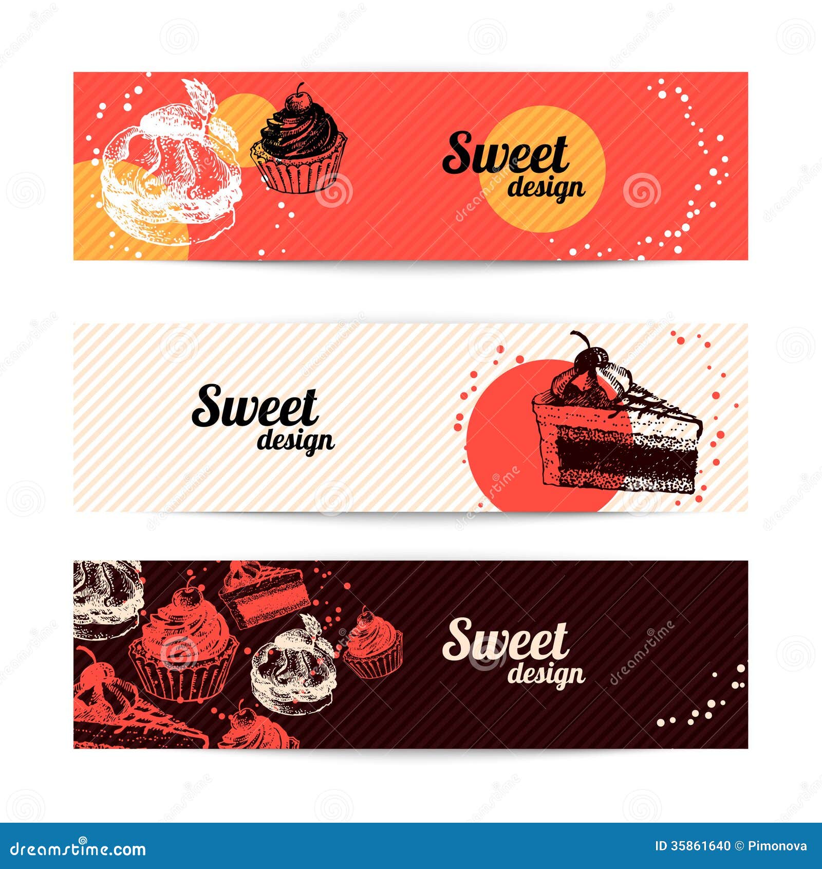 Sweet banners stock vector. Illustration of fresh, collection - 35861640