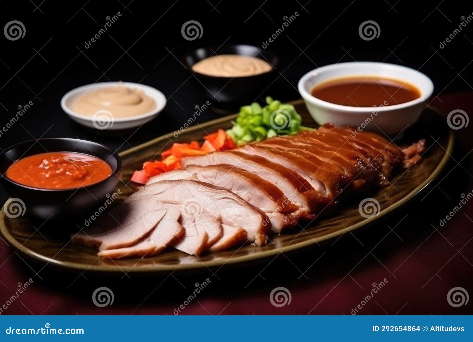 Sweet Bean Sauce with Sliced Peking Duck Stock Photo - Image of ...