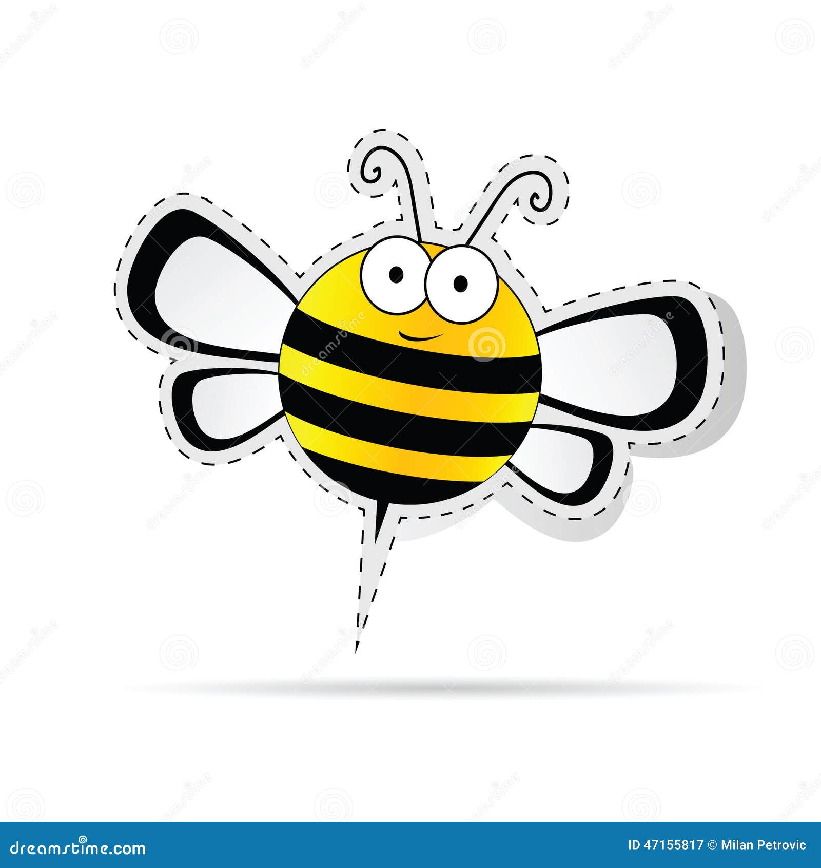 Sweet bee cartoon vector stock vector. Illustration of wild - 47155817
