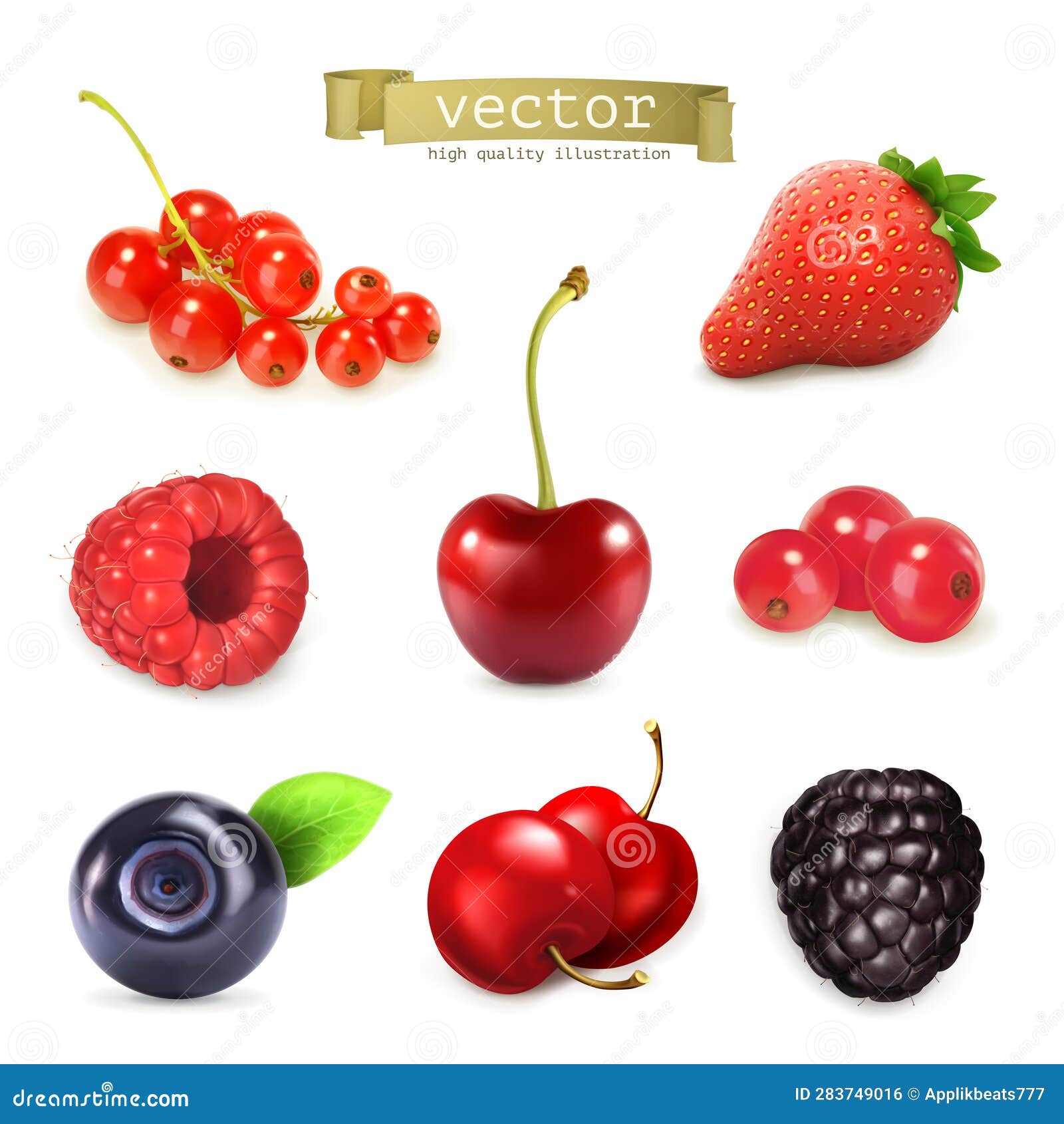 Sweet Berries, Vector Illustration Set of High Quality Stock Vector ...