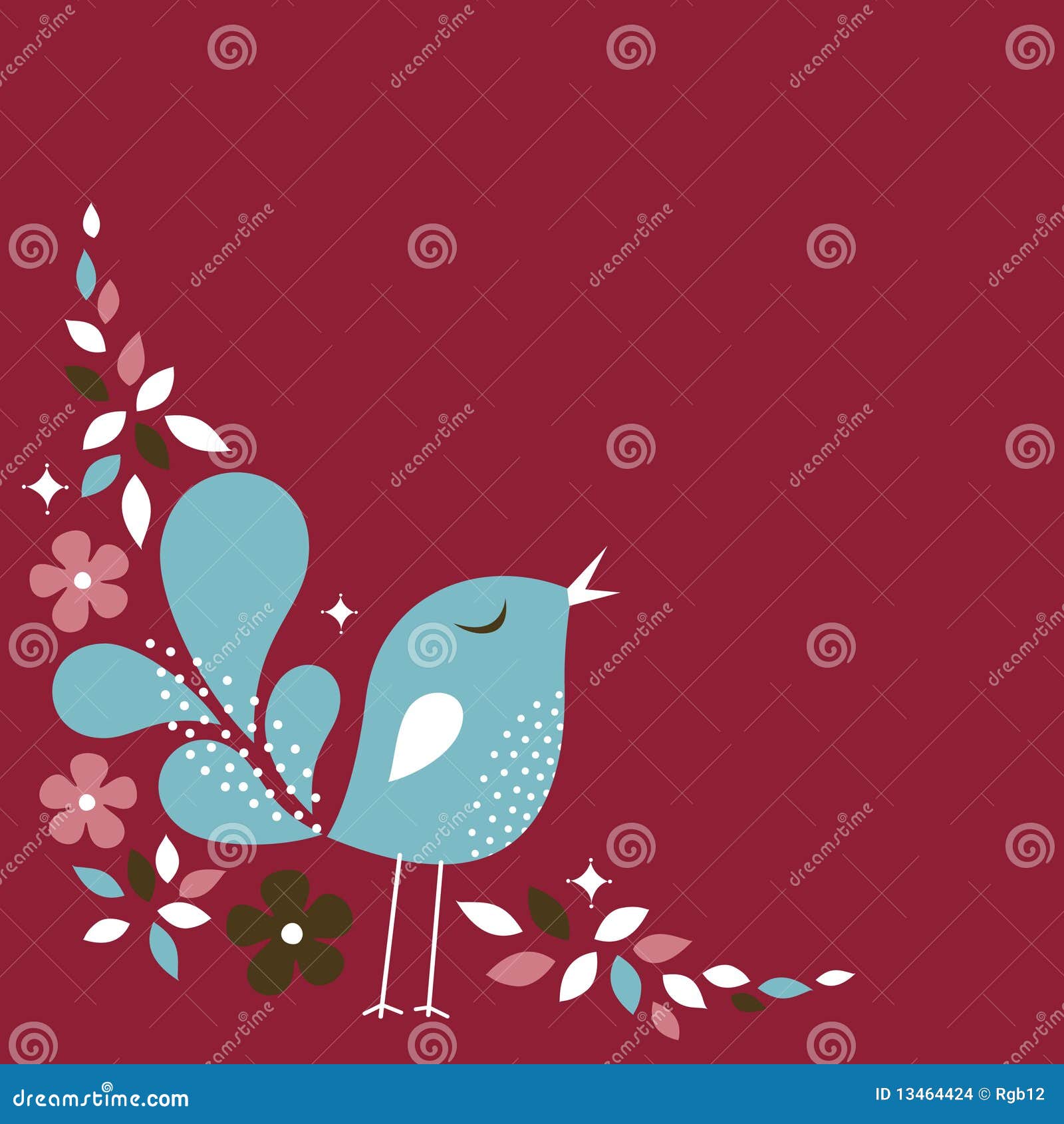 Sweet bird card design stock vector. Illustration of decorative - 13464424
