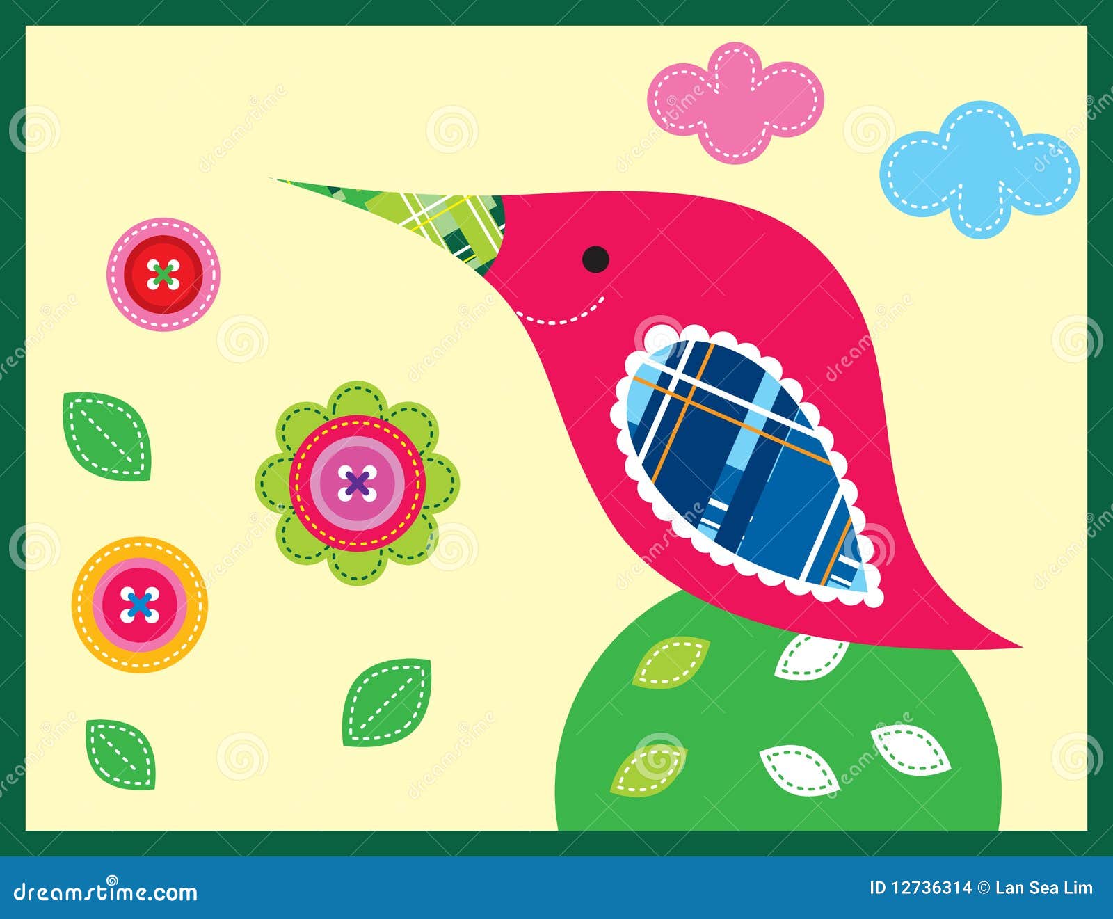 Sweet bird garden stock vector. Illustration of passion - 12736314