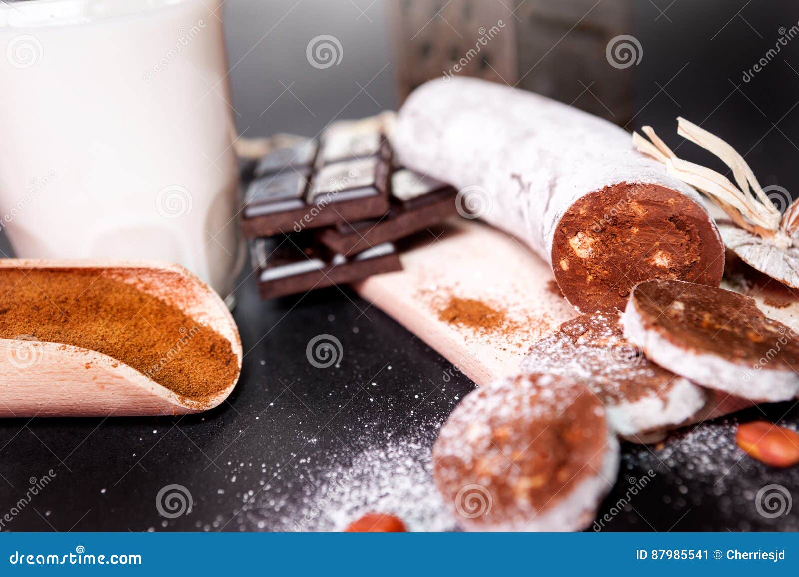 Sweet Biscuit Chocolate Salami Stock Image - Image of appetizing ...