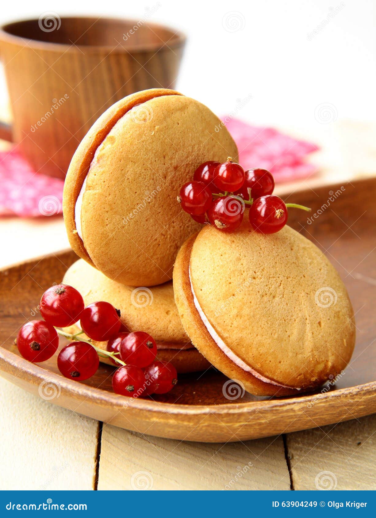Sweet Biscuits with Fresh Currant Stock Image - Image of breakfast ...