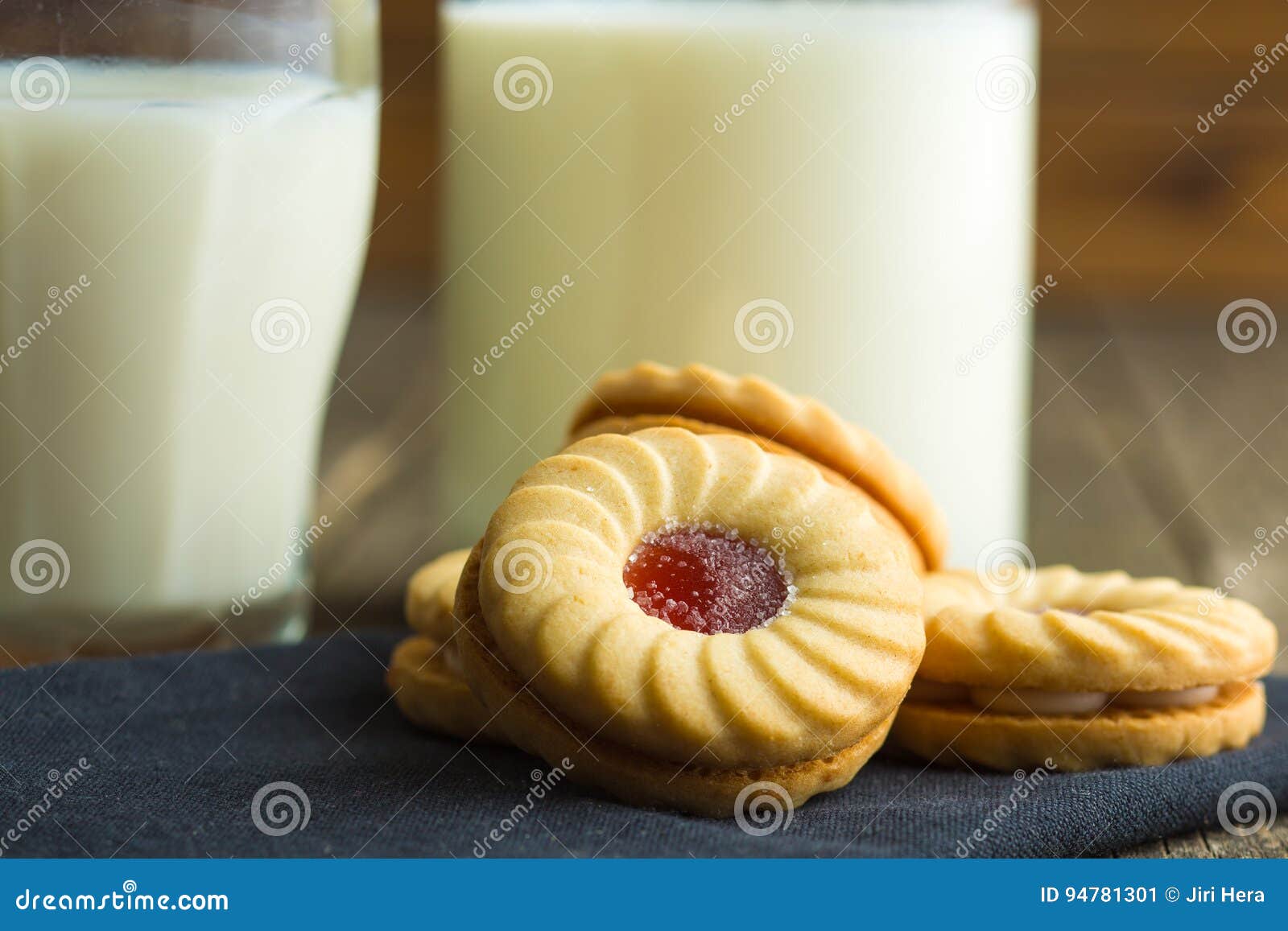 Sweet biscuits with jam. stock image. Image of baked - 94781301