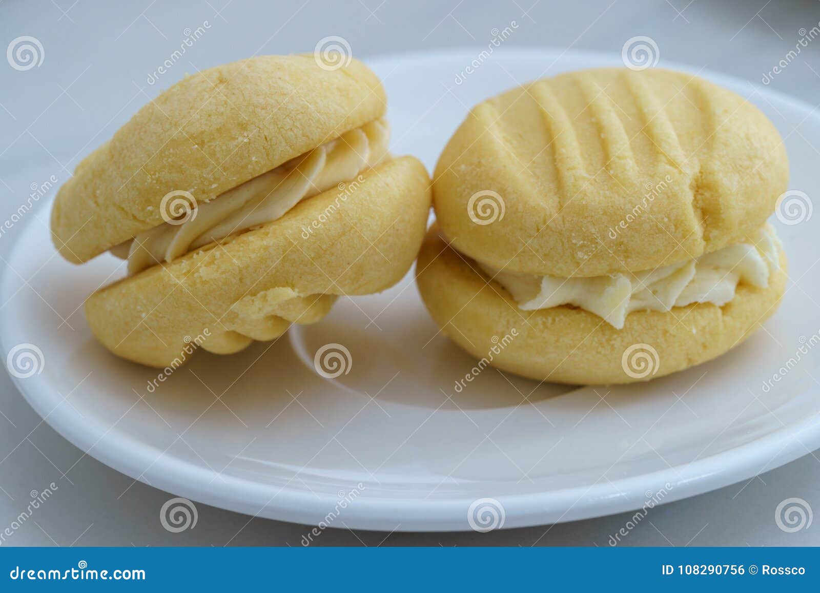 Sweet Biscuits on White Plate Stock Photo - Image of white, nutrition ...